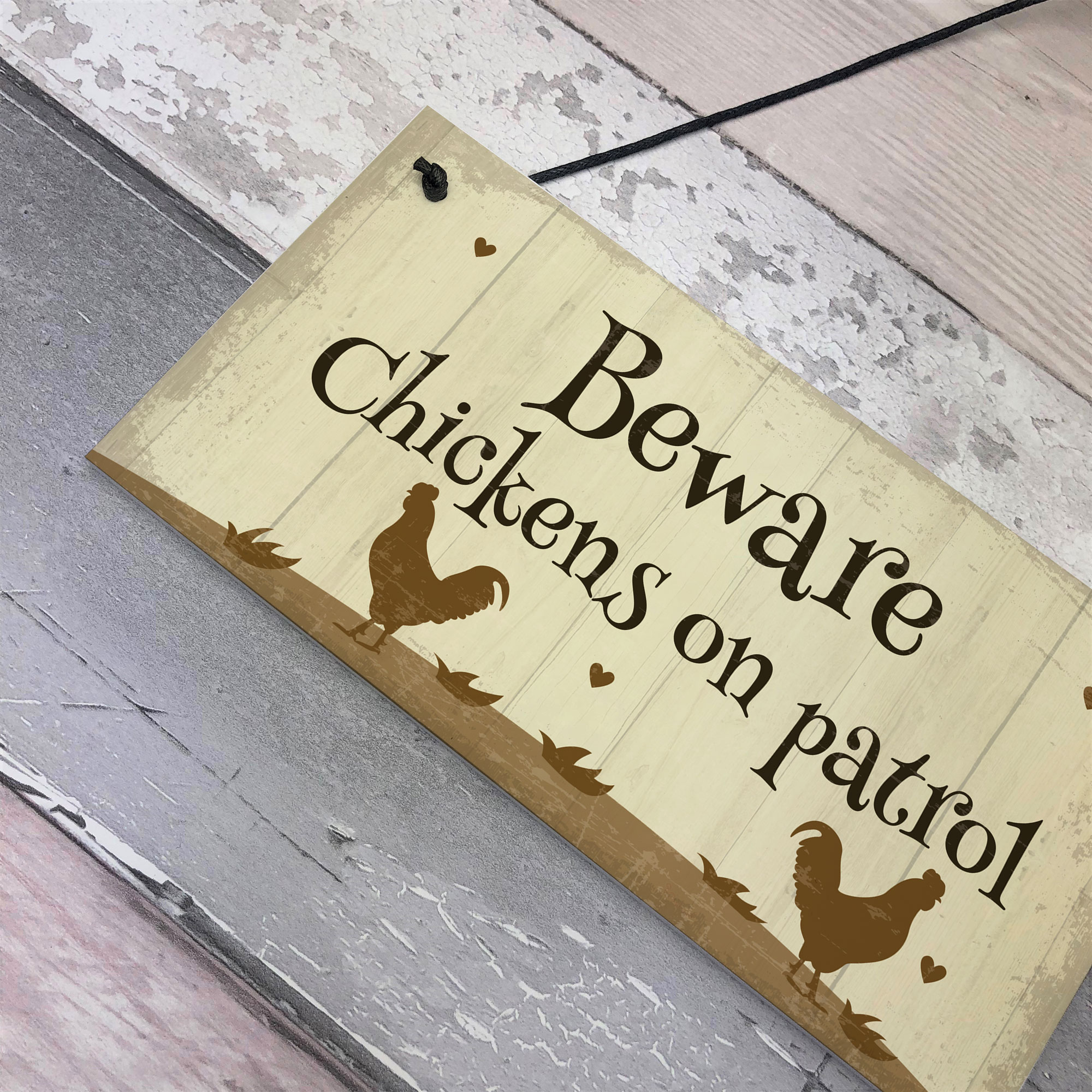 Funny Chicken Sign Chickens On Patrol Chicken Coop Hen House Garden ...