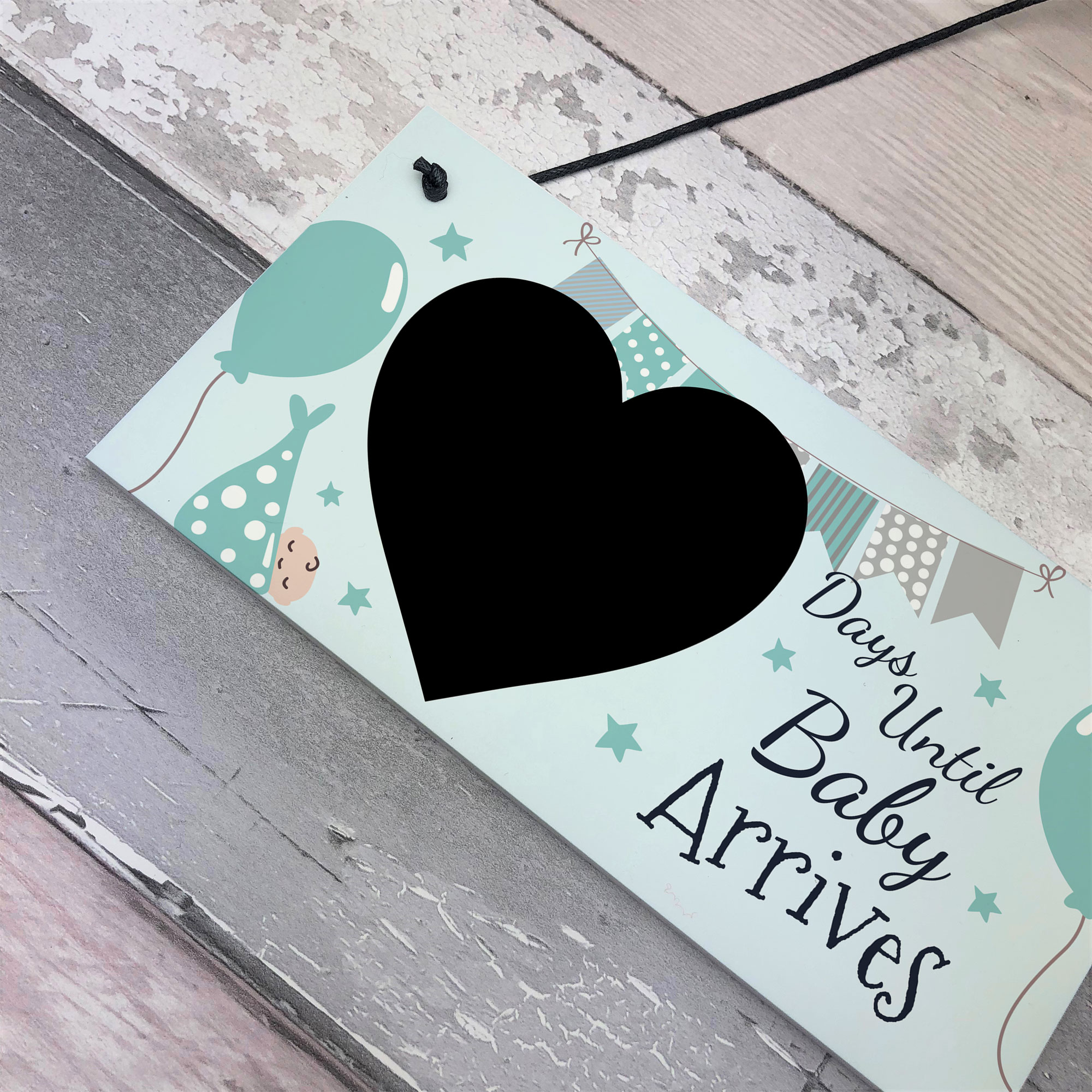 New Baby Countdown Plaque Chalkboard Sign Pregnancy Baby Shower Gift ...