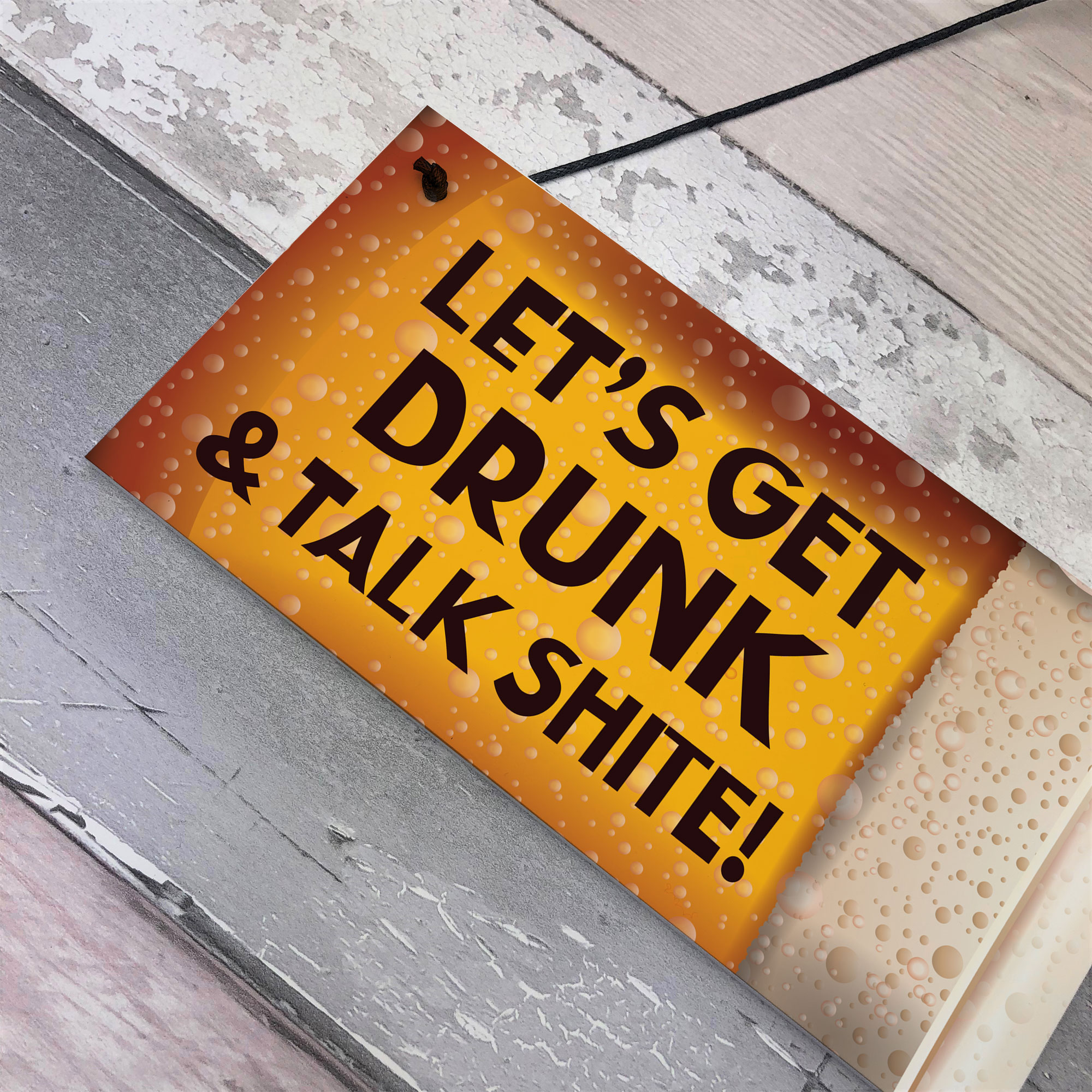 Novelty Bar Plaque LETS GET DRUNK Funny Pub Home Bar Sign Man Cave ...