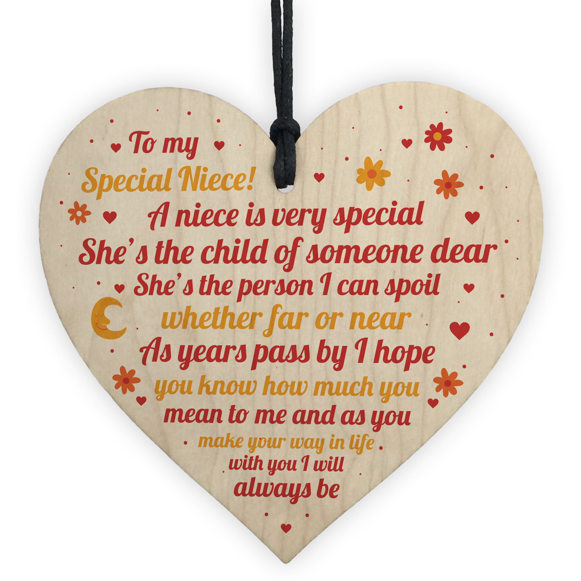 Niece Nephew Poem Gifts Wooden Heart Christmas Bauble Gifts From Auntie ...