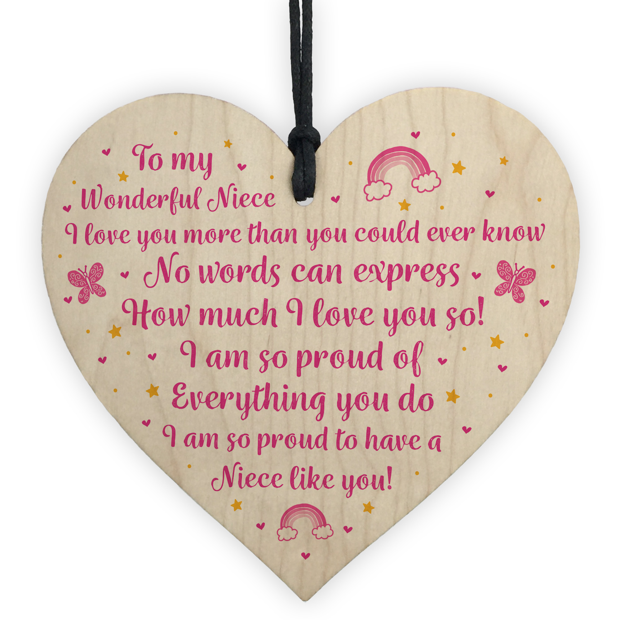 Niece Nephew Poem Gifts Wooden Heart Christmas Bauble Gifts From Auntie ...