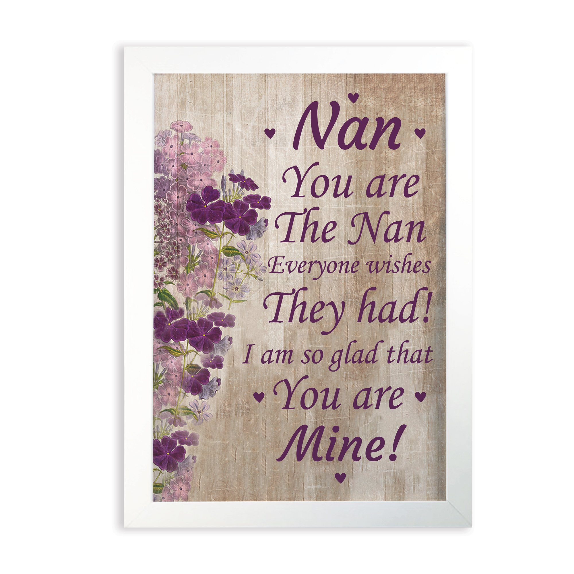 Nan Framed Poem Christmas Gift For Nan Nanny Novelty Birthday ...