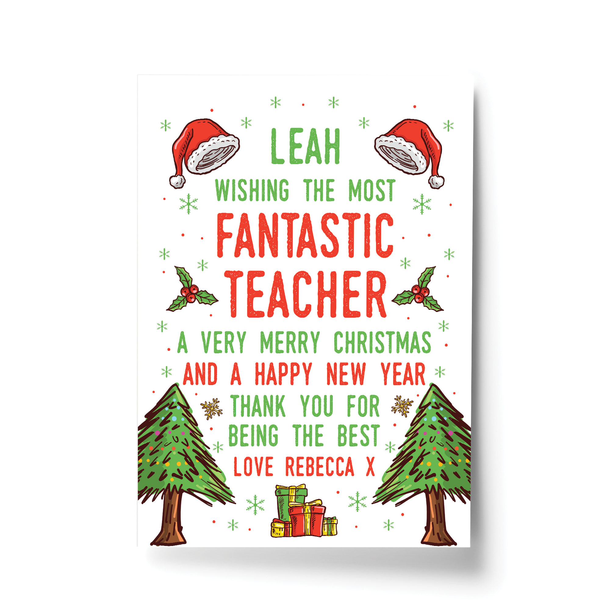 Teacher Christmas Gifts Personalised Thank You Framed Print Keepsake ...