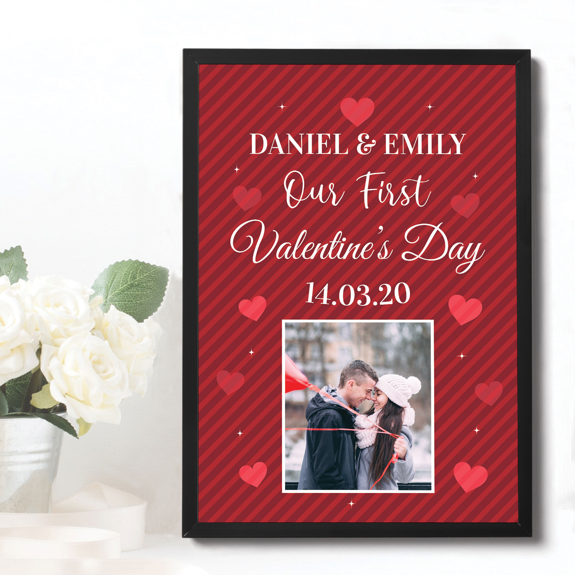 First Valentines Day Together Personalised Print Custom Photo Gift For ...