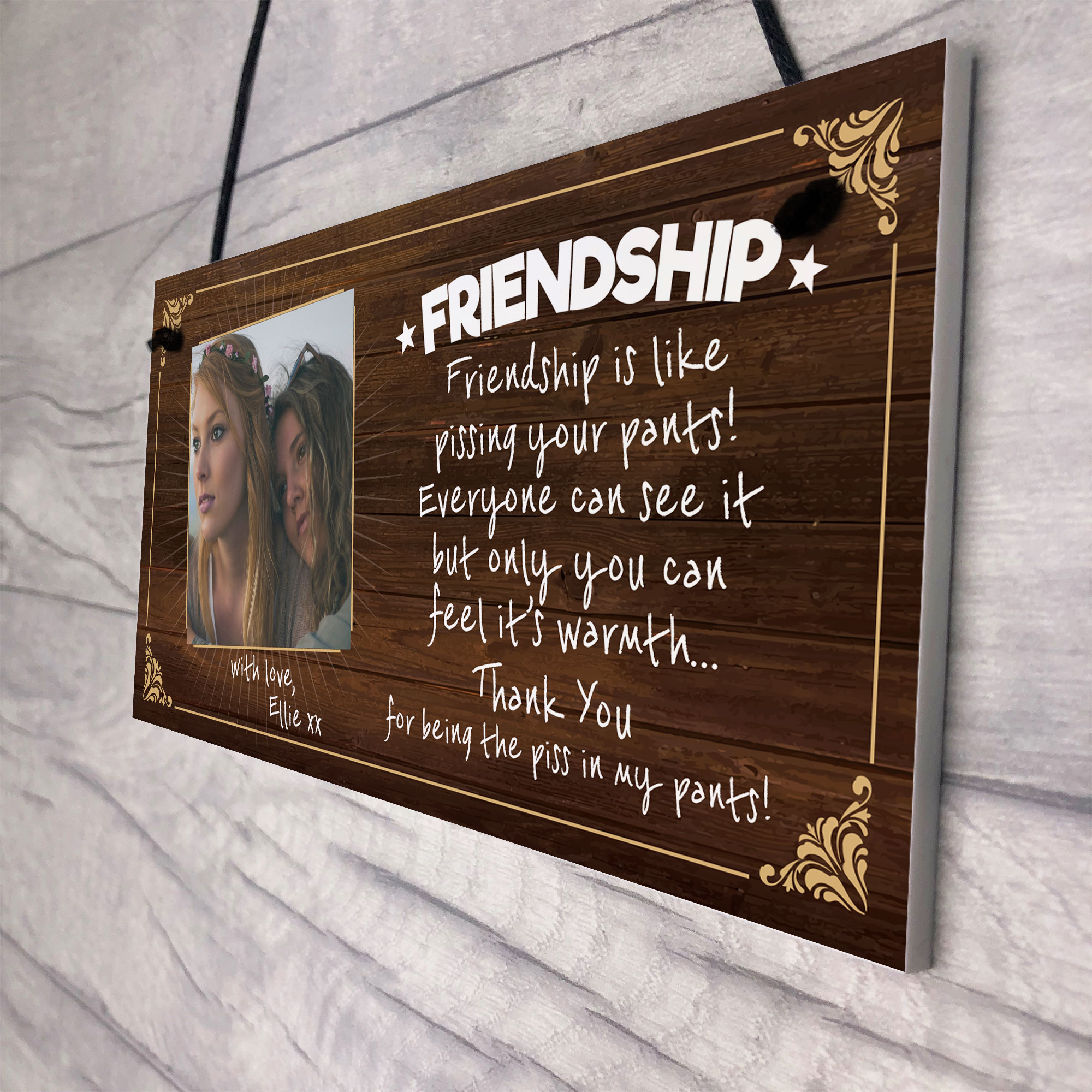 PERSONALISED PHOTO MESSAGE FRIENDSHIP GIFT for BEST FRIEND Plaque Sign ...