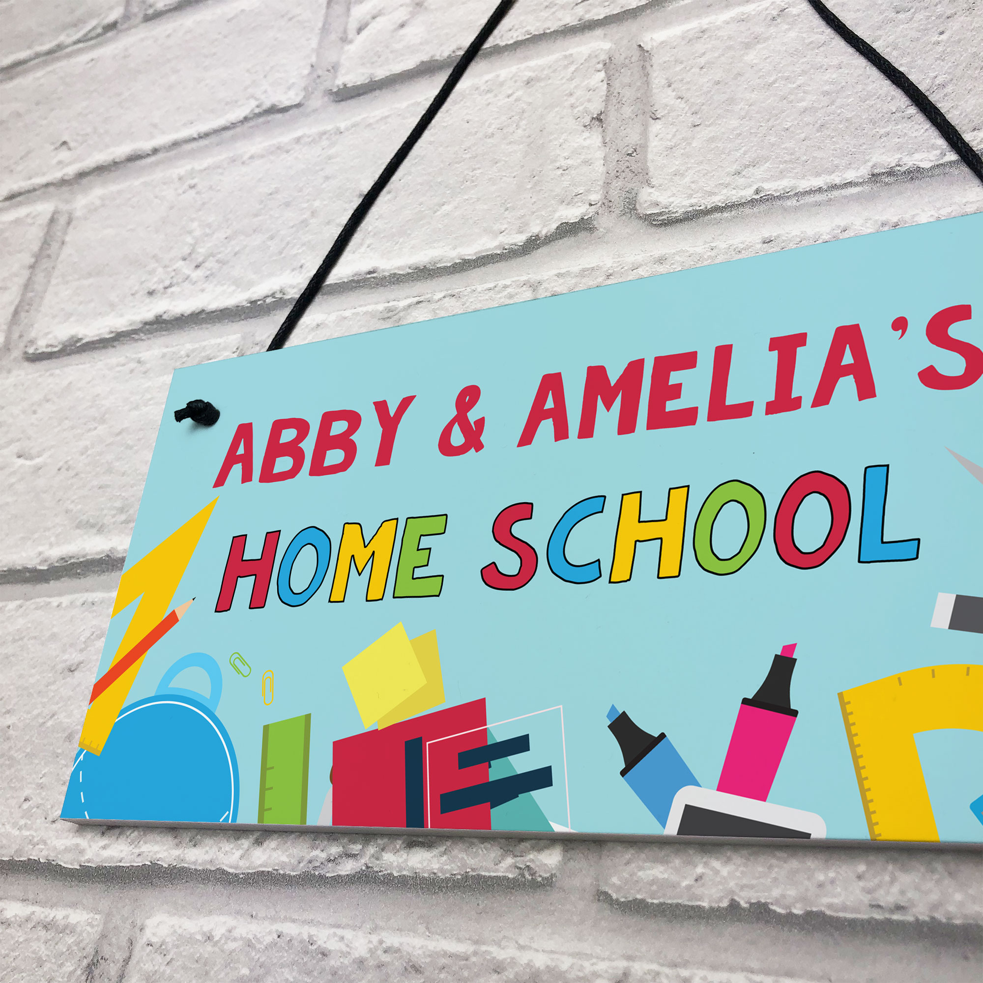 Home School Sign Personalised Hanging Door Sign Classroom Sign For ...