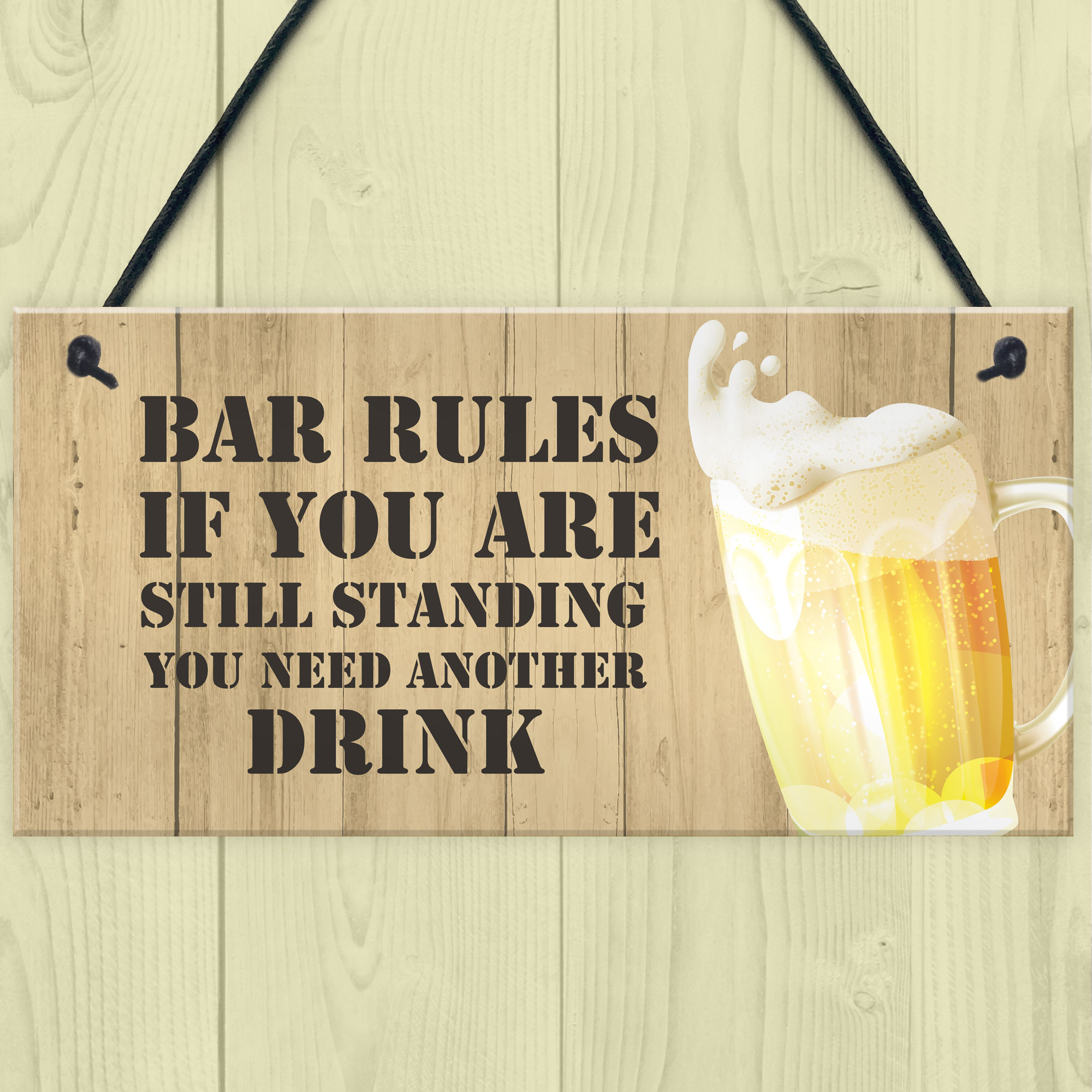 Novelty BAR RULES Sign Funny Home Bar Sign Man Cave Alcohol Gifts For ...