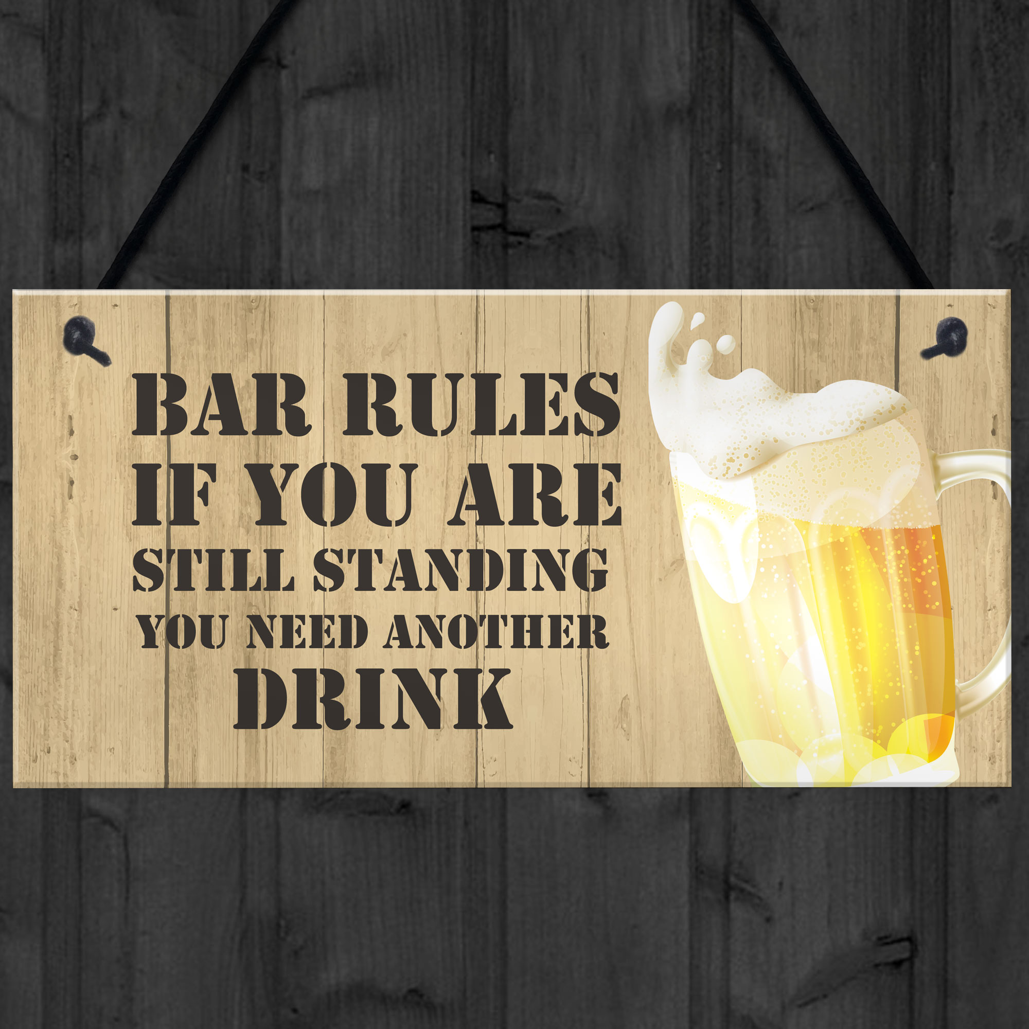 Novelty BAR RULES Sign Funny Home Bar Sign Man Cave Alcohol Gifts For ...