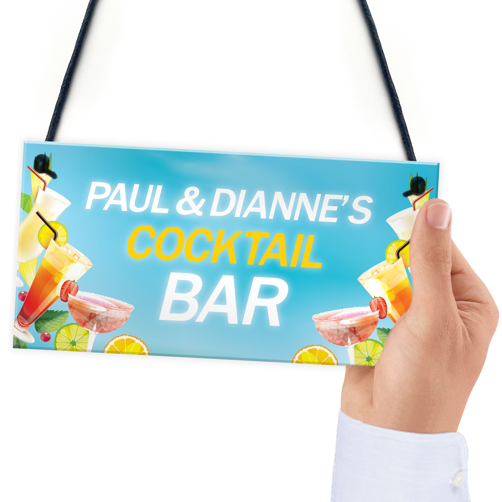 Cocktail Bar Personalised Sign Home Bar Plaque Decor Hanging Garden ...
