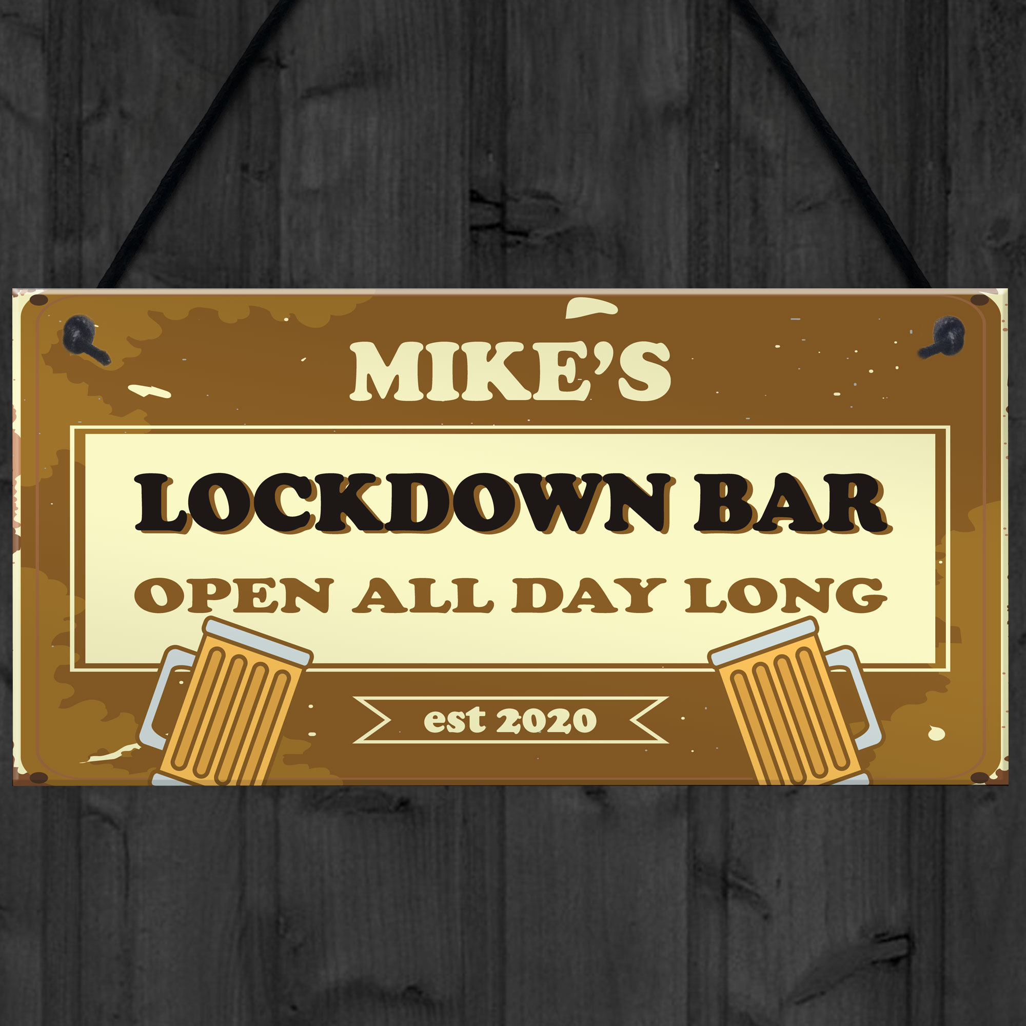Personalised Lockdown Bar Funny Novelty Bar Signs Home Decor Man Cave ...