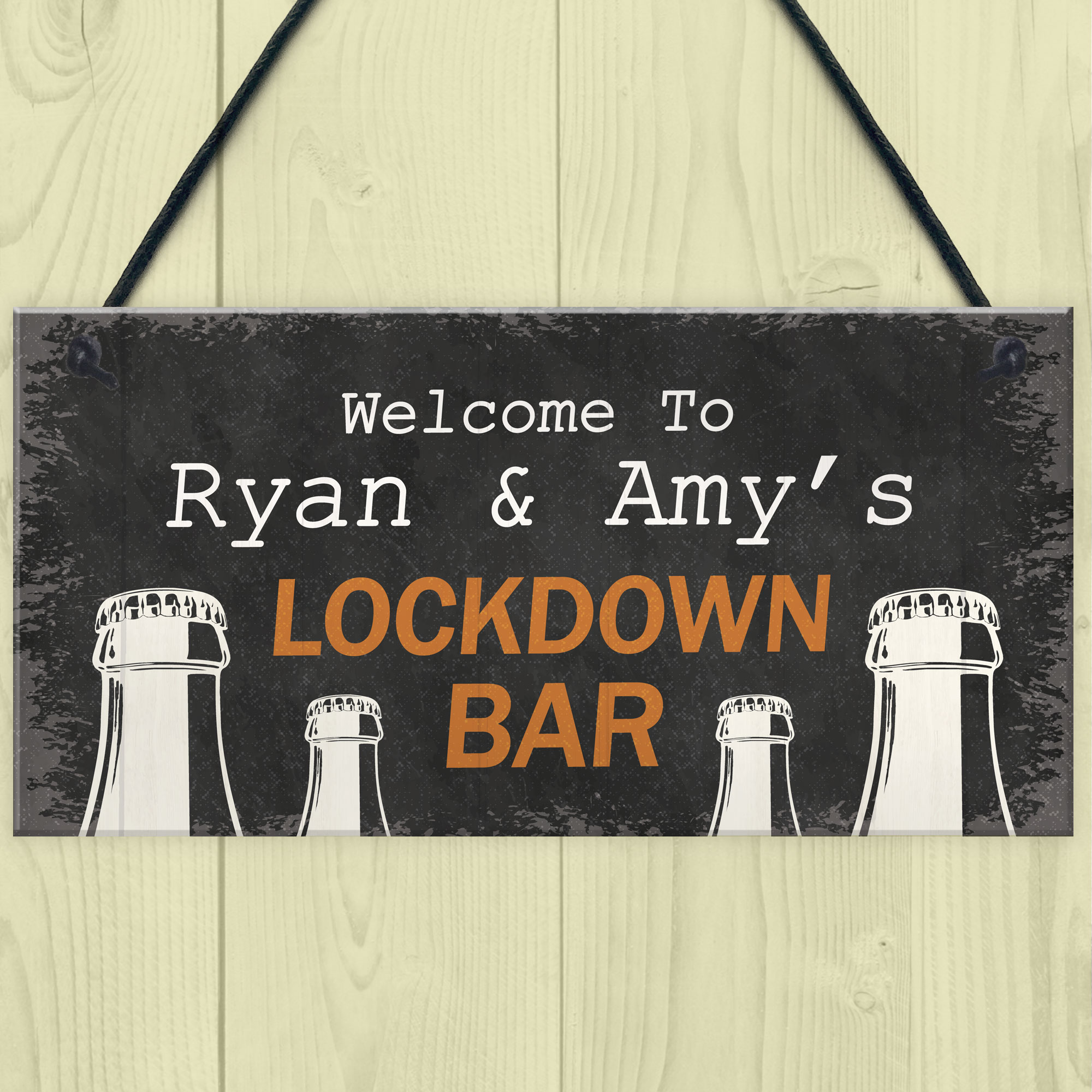 Personalised Lockdown Bar Signs Novelty Home Bar Decor Gifts Man Cave ...