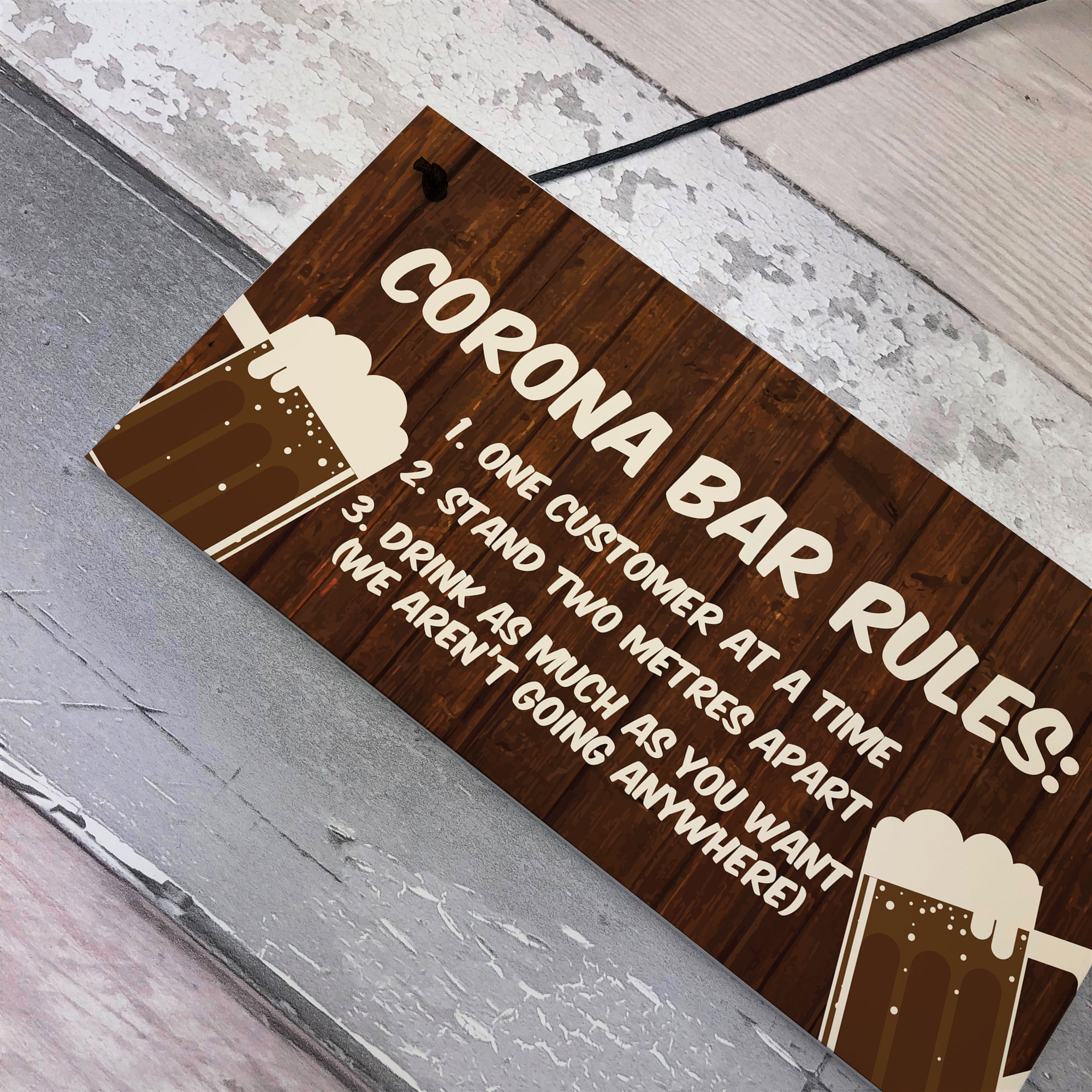 Funny Corona Bar Rules Sign Hanging Garden Pub Bar Sign Alcohol Beer ...