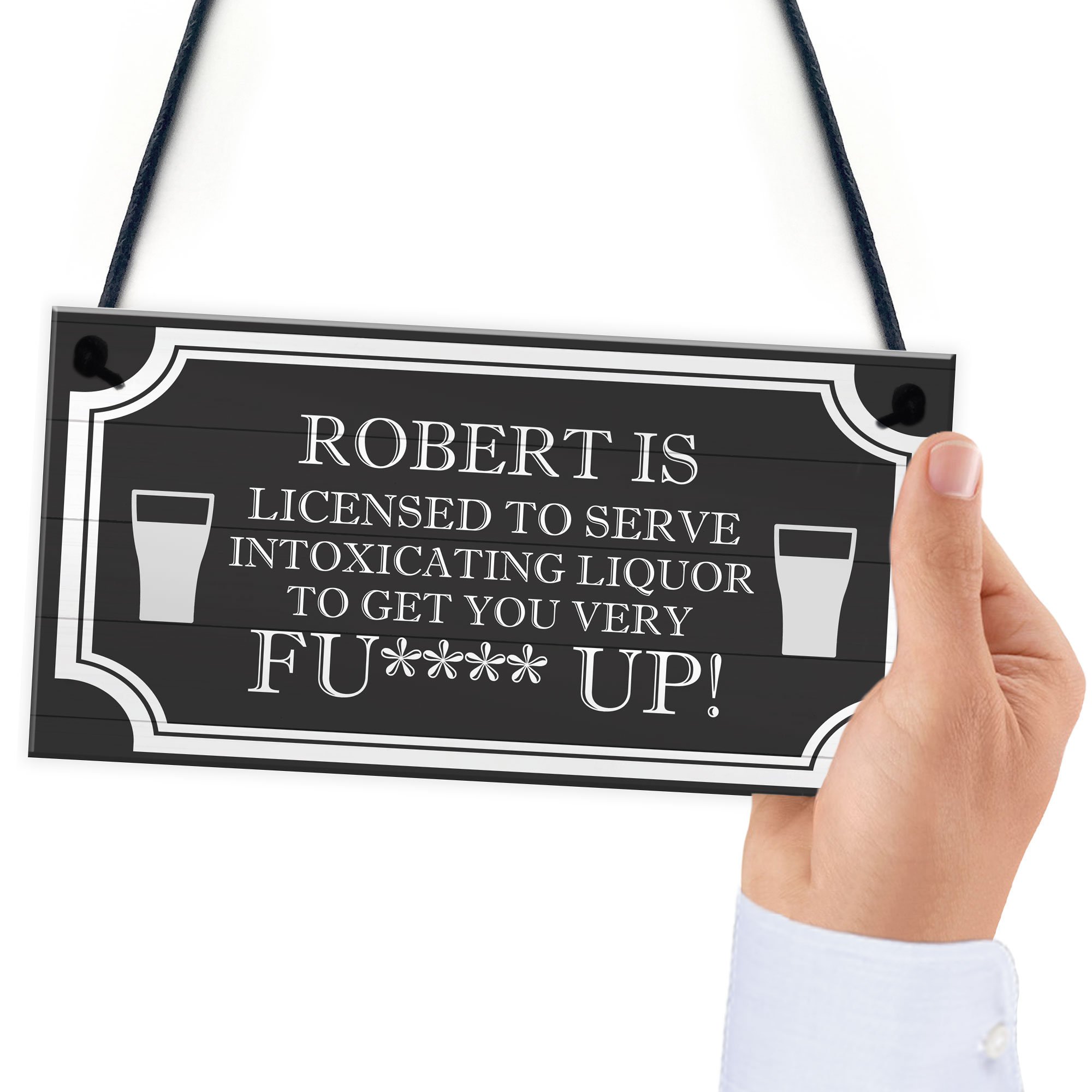 Funny Rude Home Bar Sign Personalised Man Cave Pub Bar Hanging Plaque ...