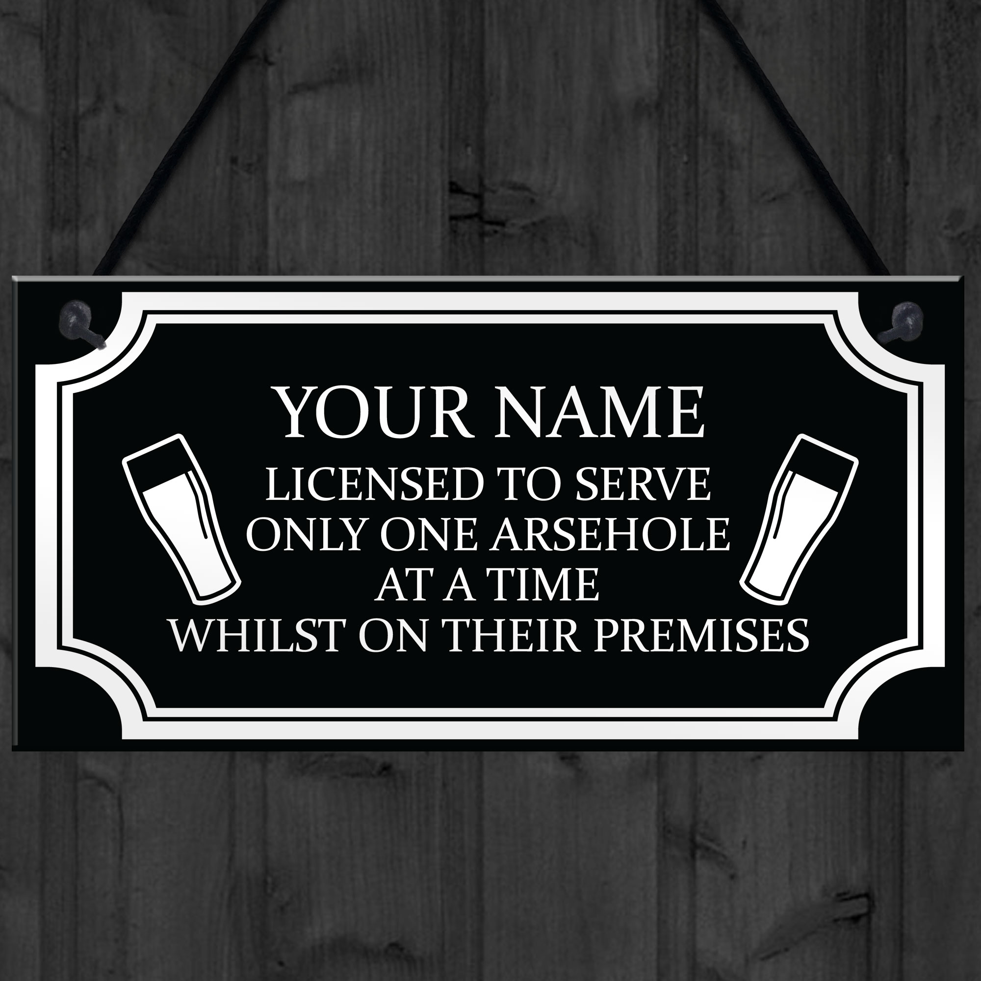 Funny RUDE Home Bar Sign Personalised Bar Man Cave Pub Alcohol Gift | eBay