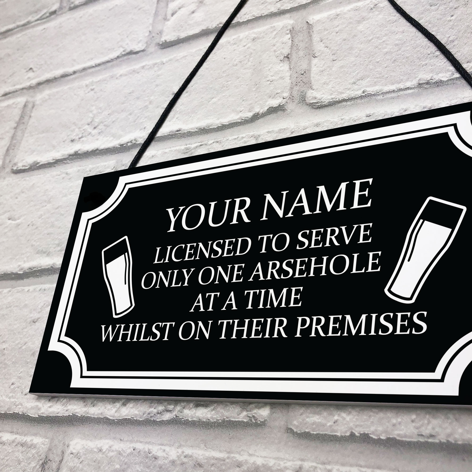 Funny RUDE Home Bar Sign Personalised Bar Man Cave Pub Alcohol Gift | eBay