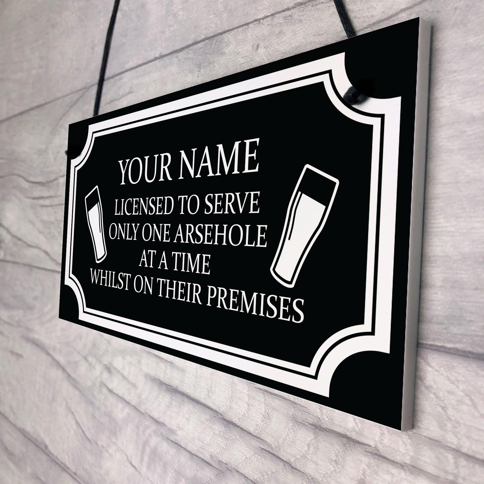 Funny RUDE Home Bar Sign Personalised Bar Man Cave Pub Alcohol Gift | eBay