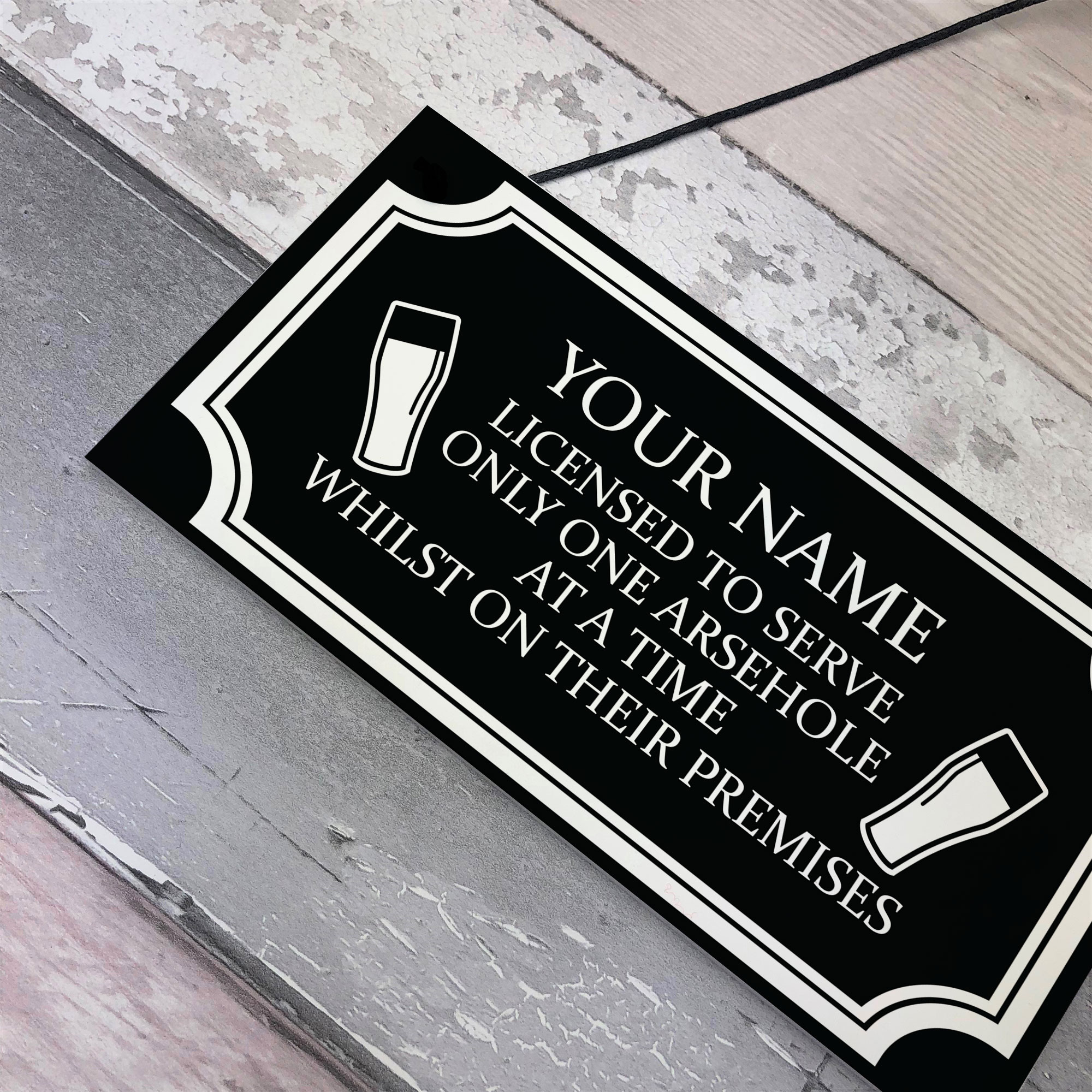 Funny RUDE Home Bar Sign Personalised Bar Man Cave Pub Alcohol Gift | eBay