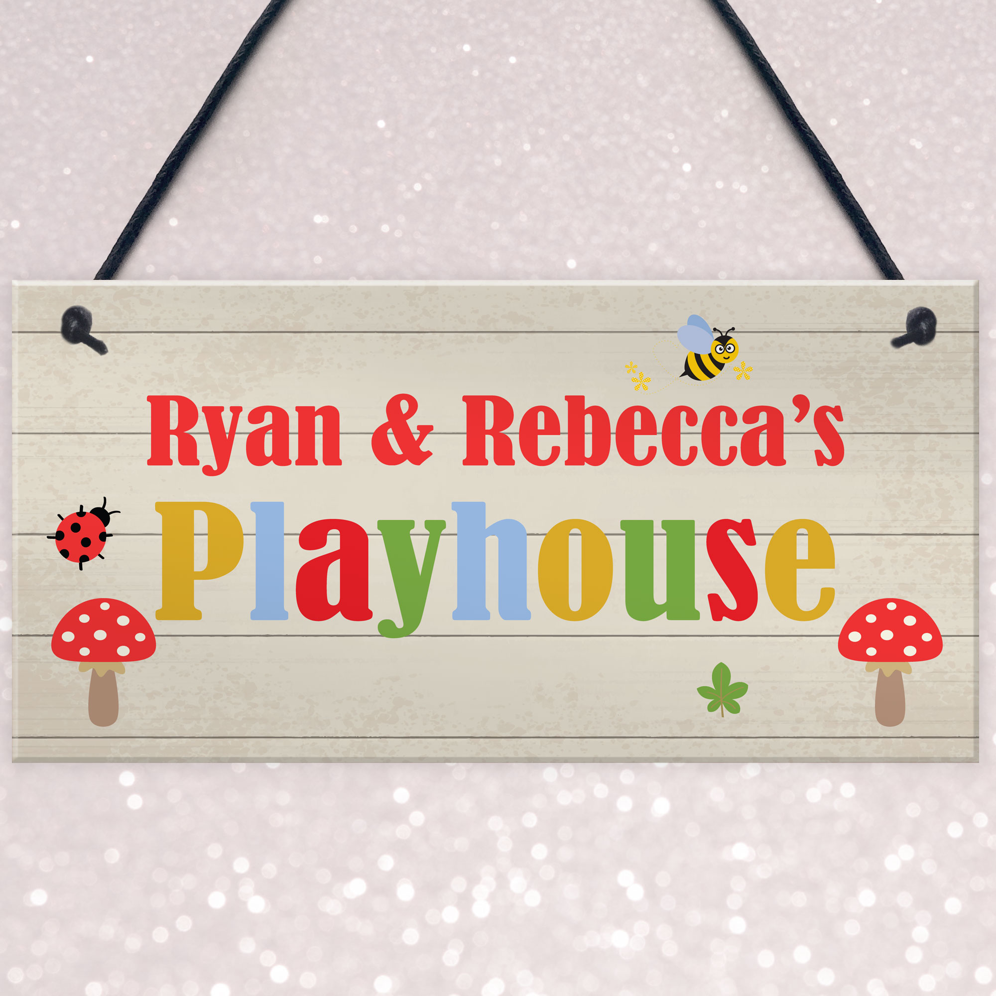 Playhouse Sign Personalised Garden Den Playroom Door Sign ANY words ...