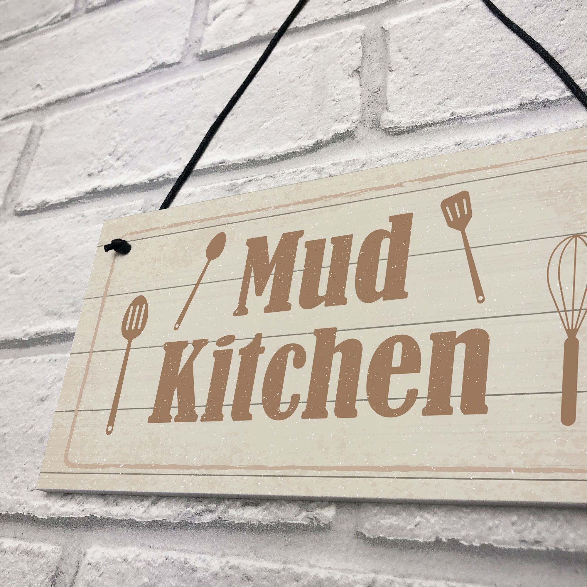 Rustic Mud Kitchen Sign Hanging Garden Playroom House Sign Daughter Son ...