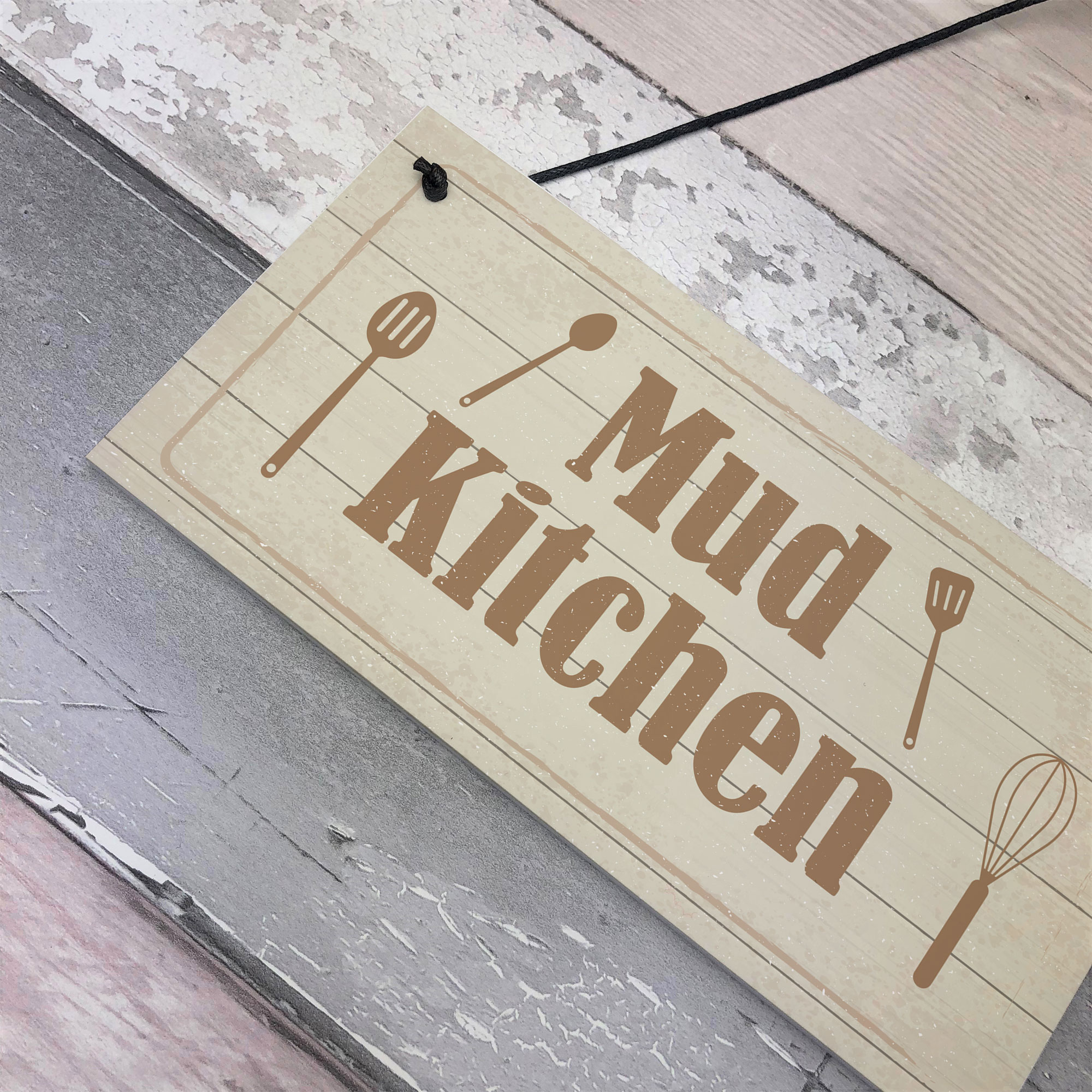 Rustic Mud Kitchen Sign Hanging Garden Playroom House Sign Daughter Son ...