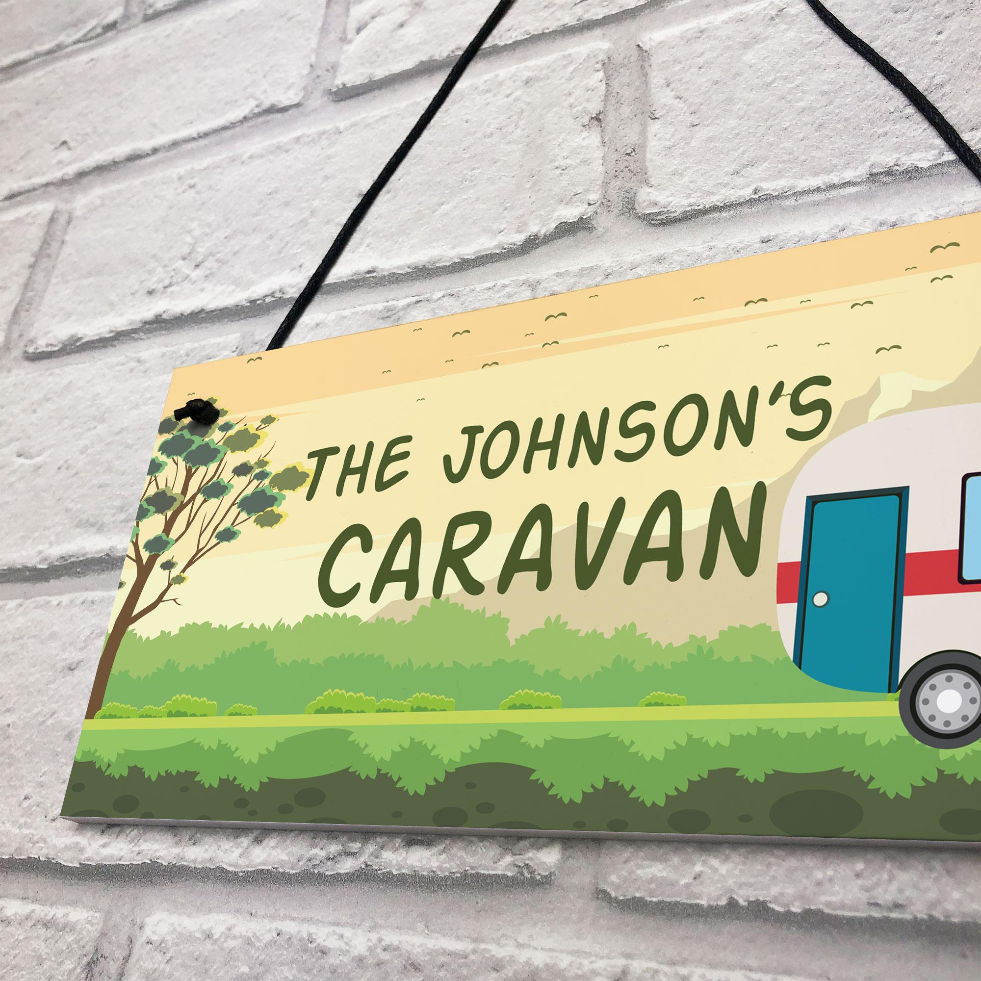 Personalised Caravan Accessories Novelty Hanging Sign Camper Van ...