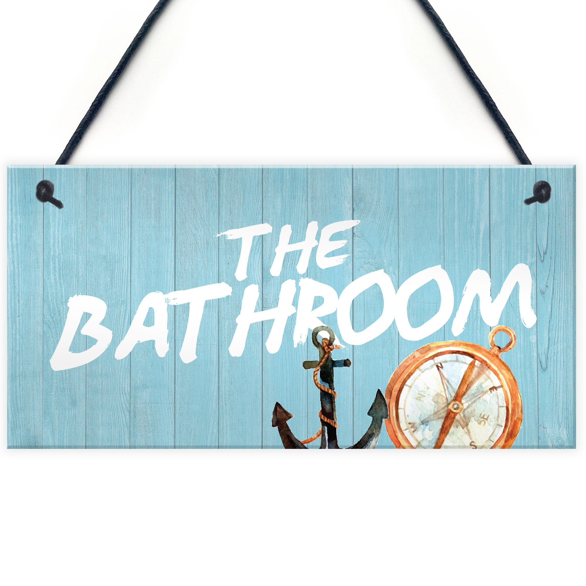Nautical Bathroom Decor Hanging Sign Home Decor Toilet Decorations ...