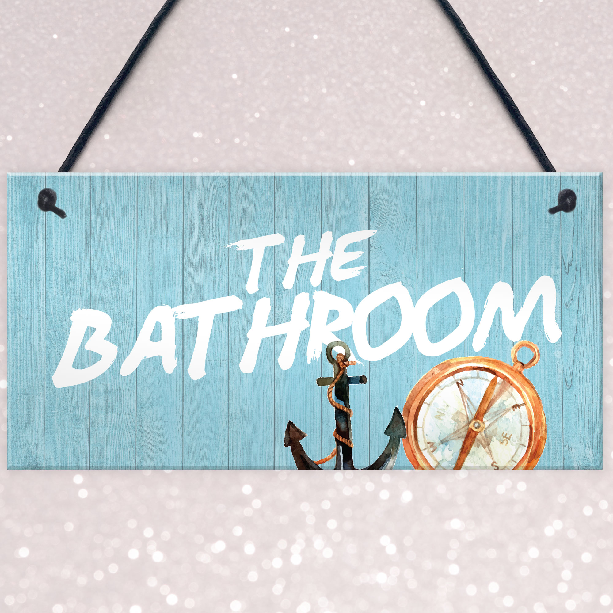 Nautical Bathroom Decor Hanging Sign Home Decor Toilet Decorations ...