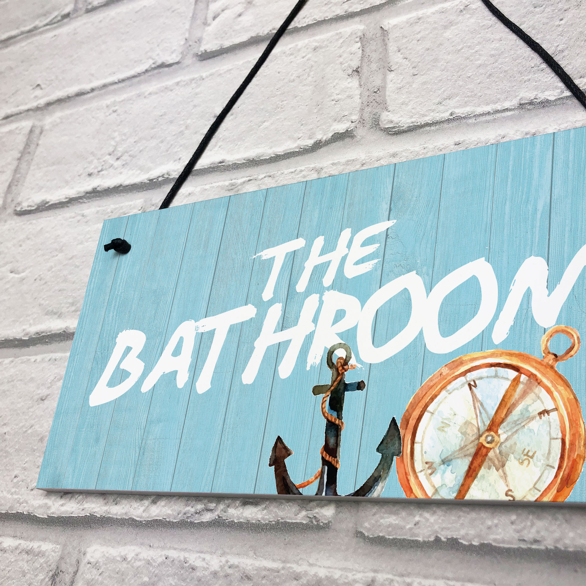 Nautical Bathroom Decor Hanging Sign Home Decor Toilet Decorations ...