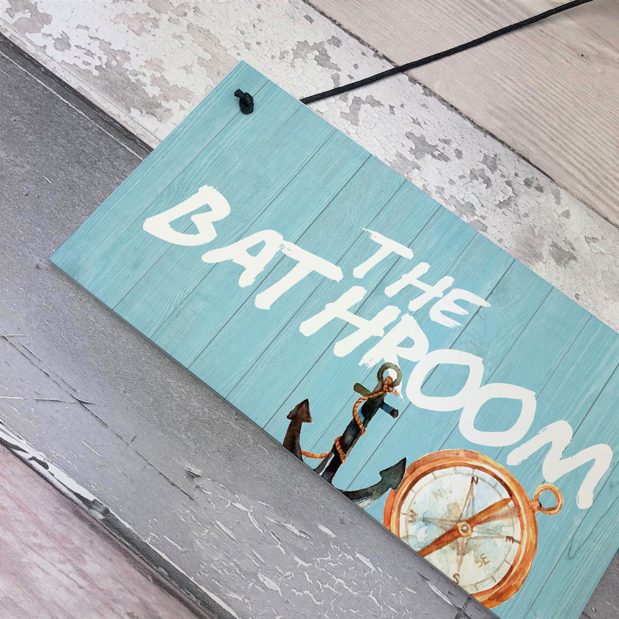 Nautical Bathroom Decor Hanging Sign Home Decor Toilet Decorations ...