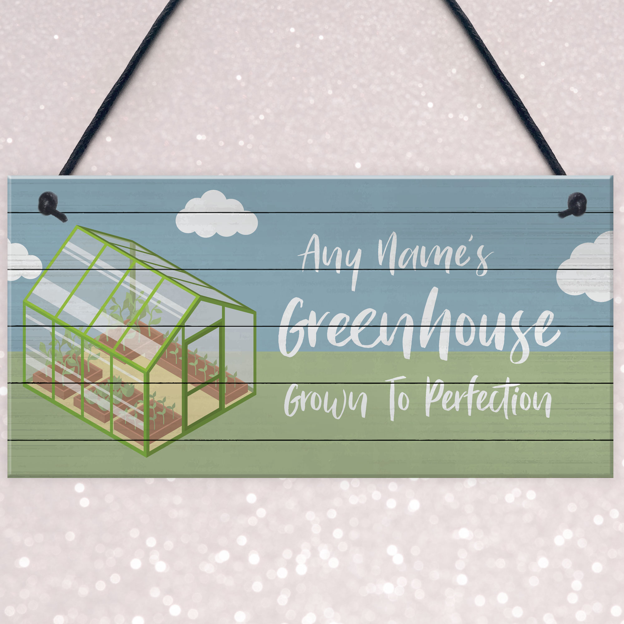 Quirky Greenhouse Sign PERSONALISED Hanging Garden Shed Sign Home Decor ...