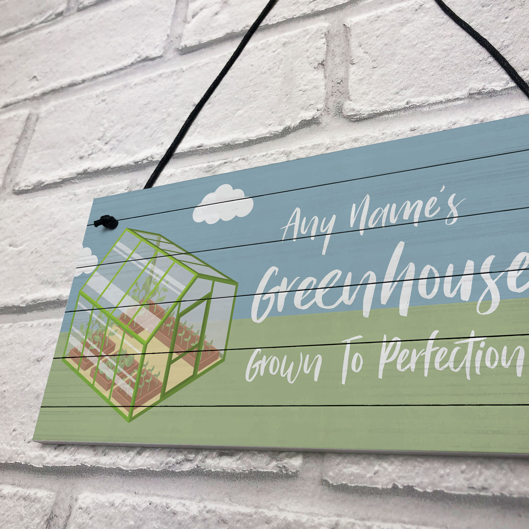 Quirky Greenhouse Sign PERSONALISED Hanging Garden Shed Sign Home Decor ...