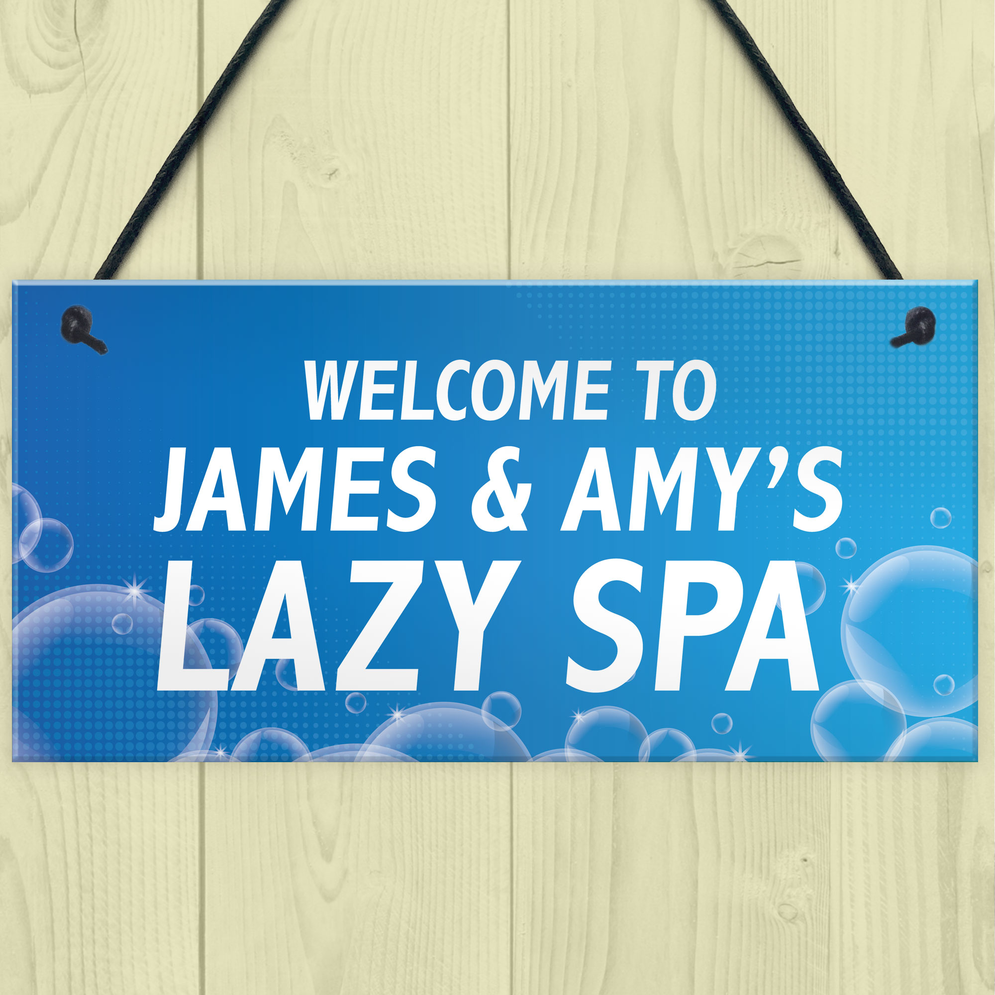 Personalised Lazy Spa Signs Novelty Hot Tub Accessories Hanging Garden ...