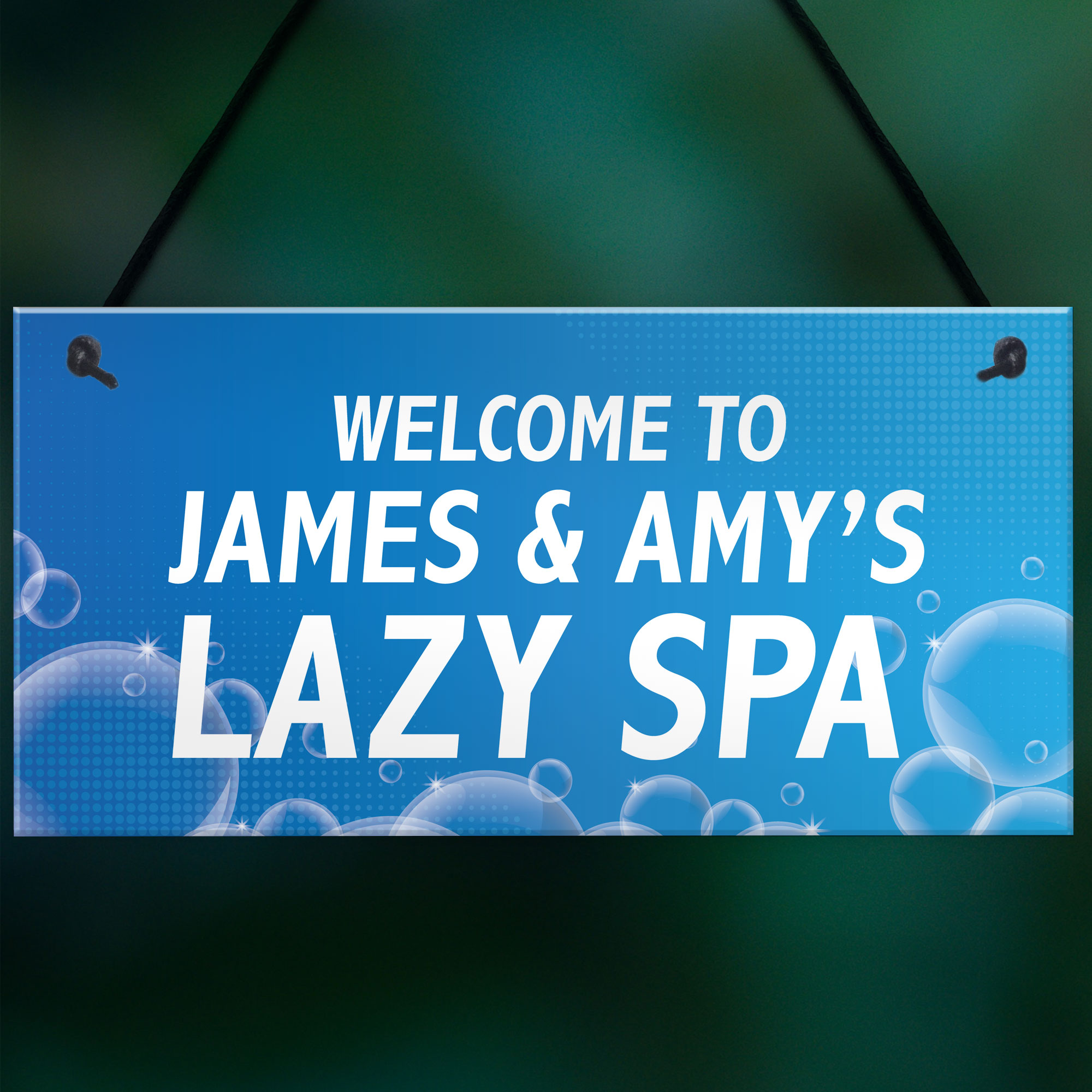 Personalised Lazy Spa Signs Novelty Hot Tub Accessories Hanging Garden ...