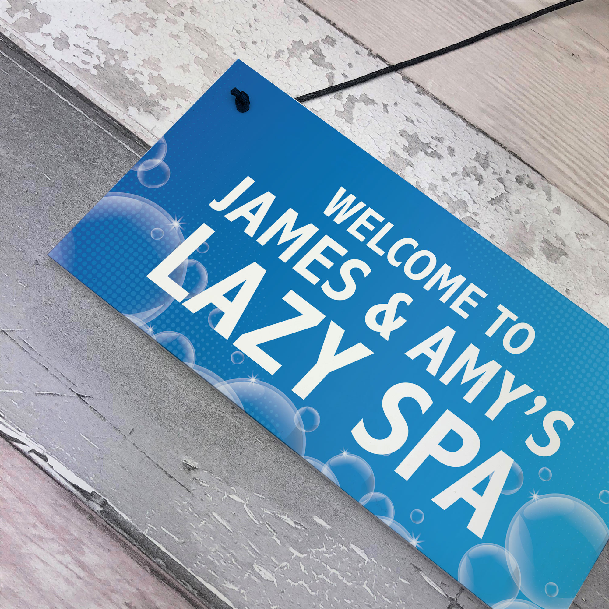 Personalised Lazy Spa Signs Novelty Hot Tub Accessories Hanging Garden ...