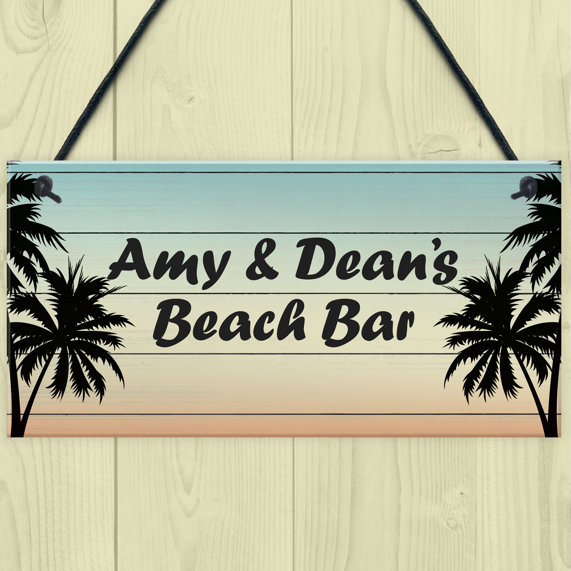 Personalised Beach Bar Sign Novelty Home Bar Decor Signs Accessories ...
