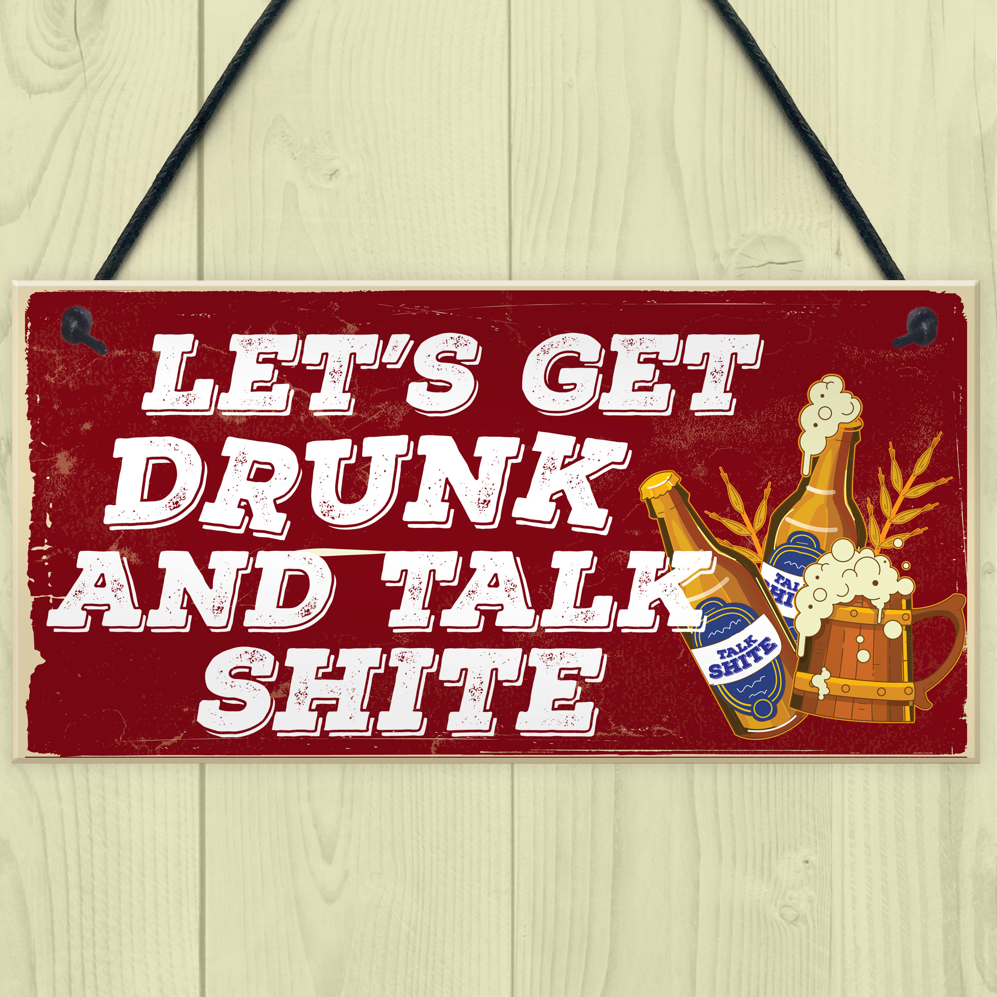 Funny Alcohol Sign Man Cave Home Bar Pub Hanging Plaque Vodka Gin Beer ...