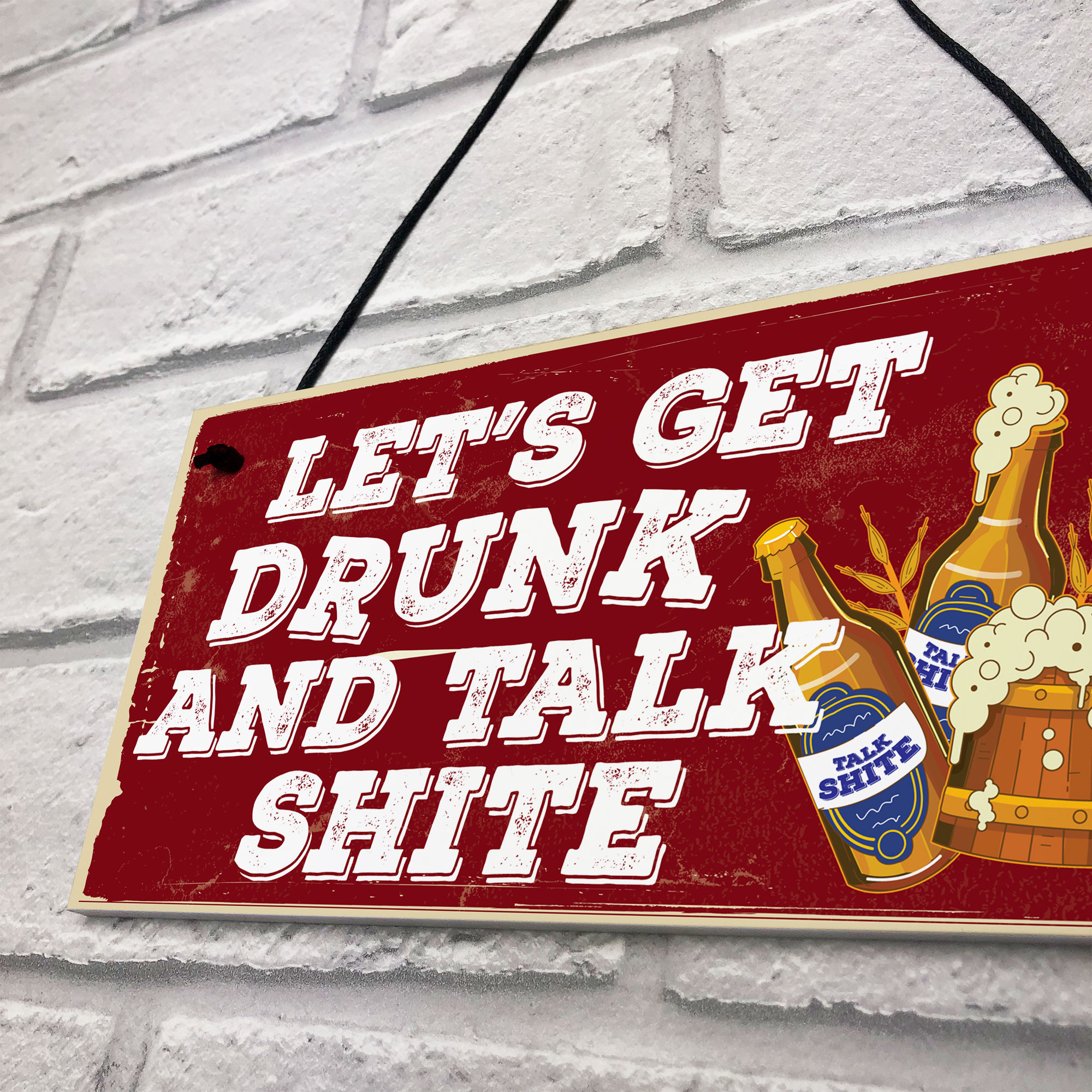 Funny Alcohol Sign Man Cave Home Bar Pub Hanging Plaque Vodka Gin Beer ...