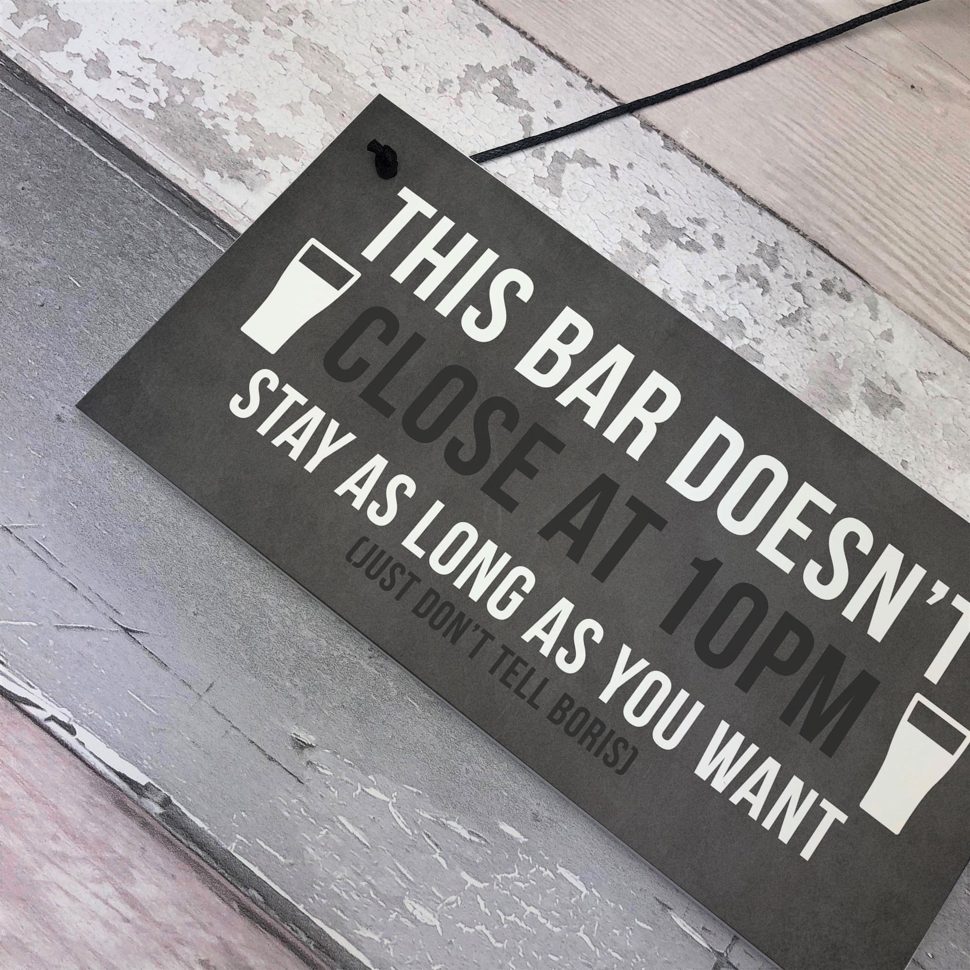 Funny Bar Sign DOESNT CLOSE AT 10 Home Bar Pub Garden Sign Home Decor ...
