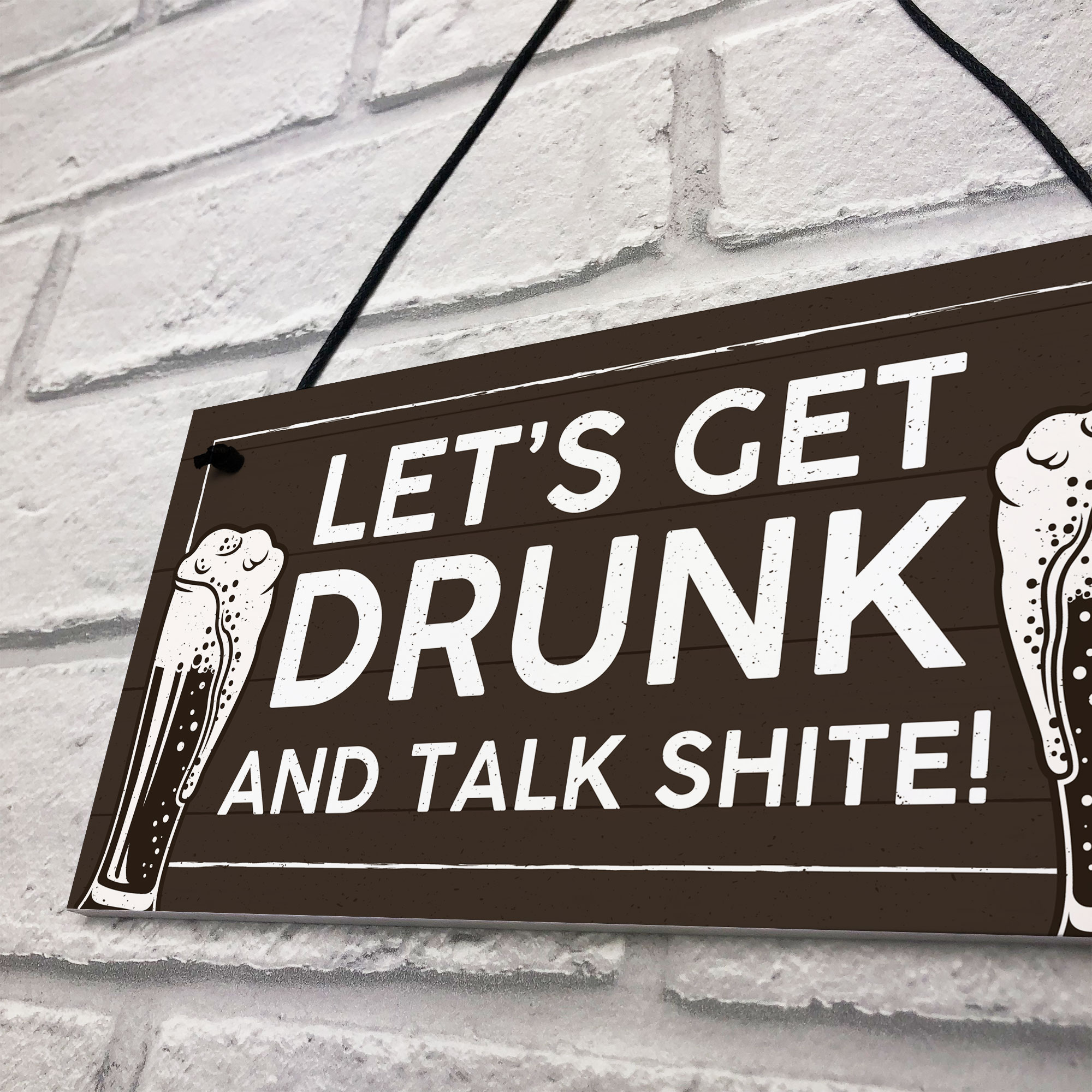 Funny Alcohol Sign Man Cave Home Bar Pub Hanging Plaque Vodka Gin Beer ...