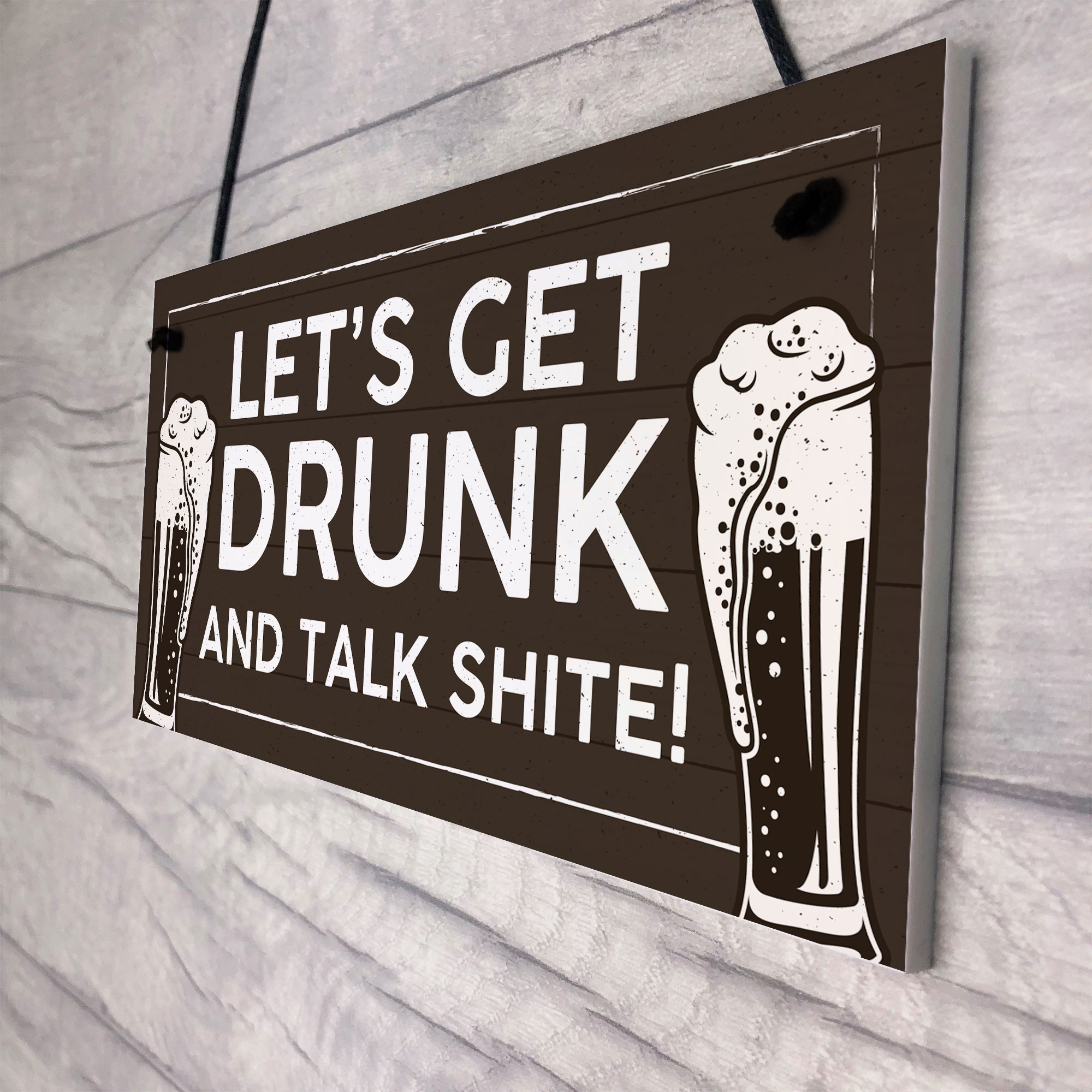 Funny Alcohol Sign Man Cave Home Bar Pub Hanging Plaque Vodka Gin Beer ...