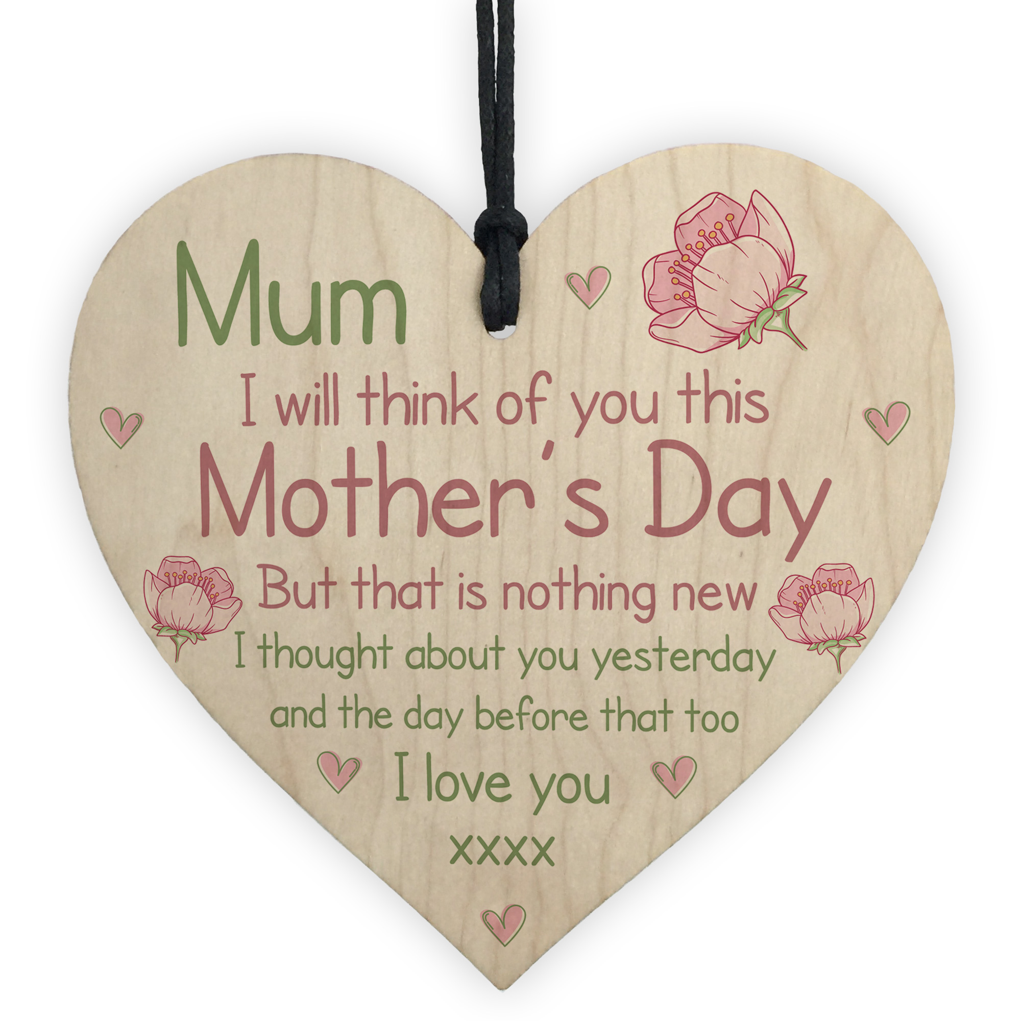 In Memory Plaque For Mum On Mothers Day Wooden Flower Memorial Gift For ...