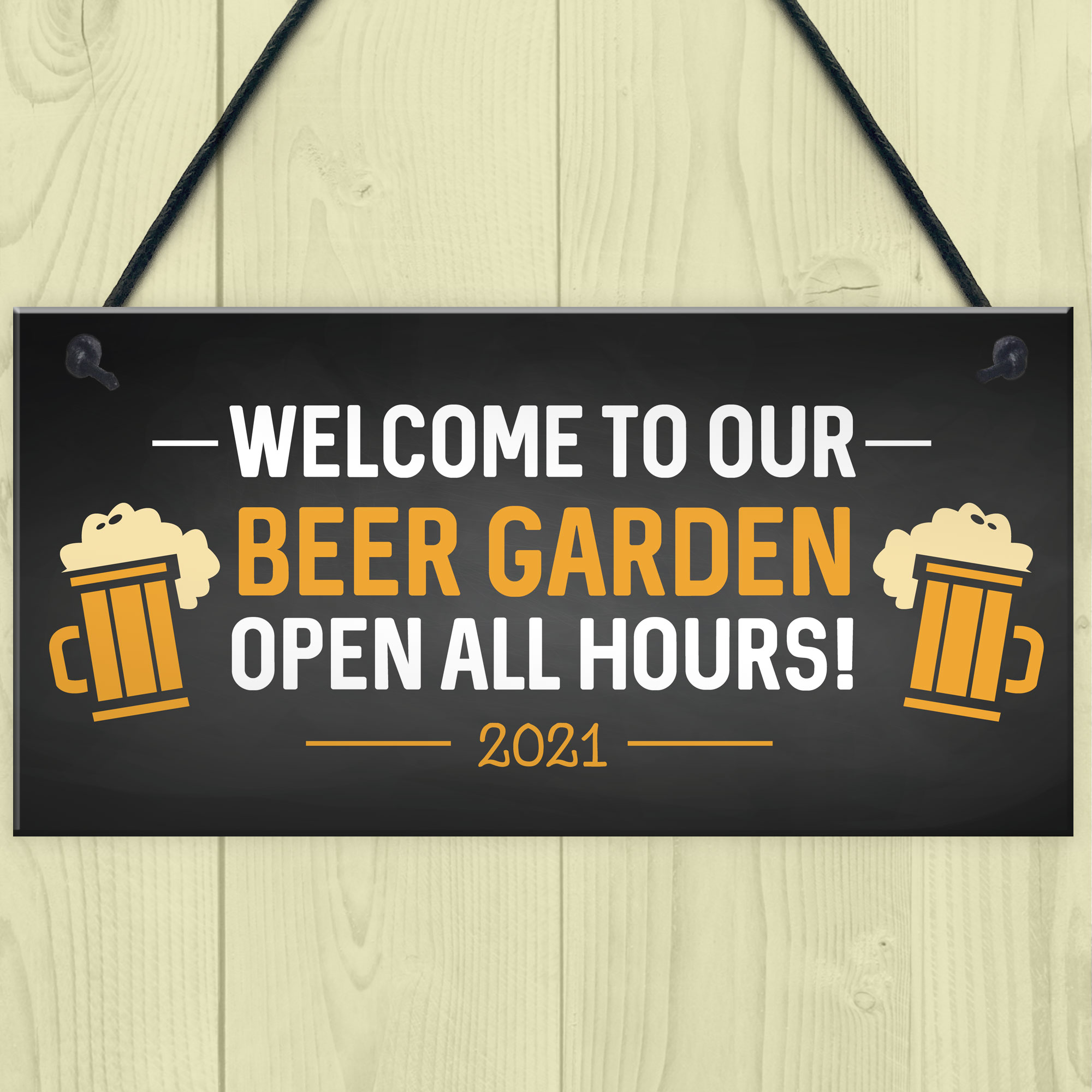 Beer Garden Welcome Sign Novelty Home Bar Sign Garden Decor Signs 2021 ...