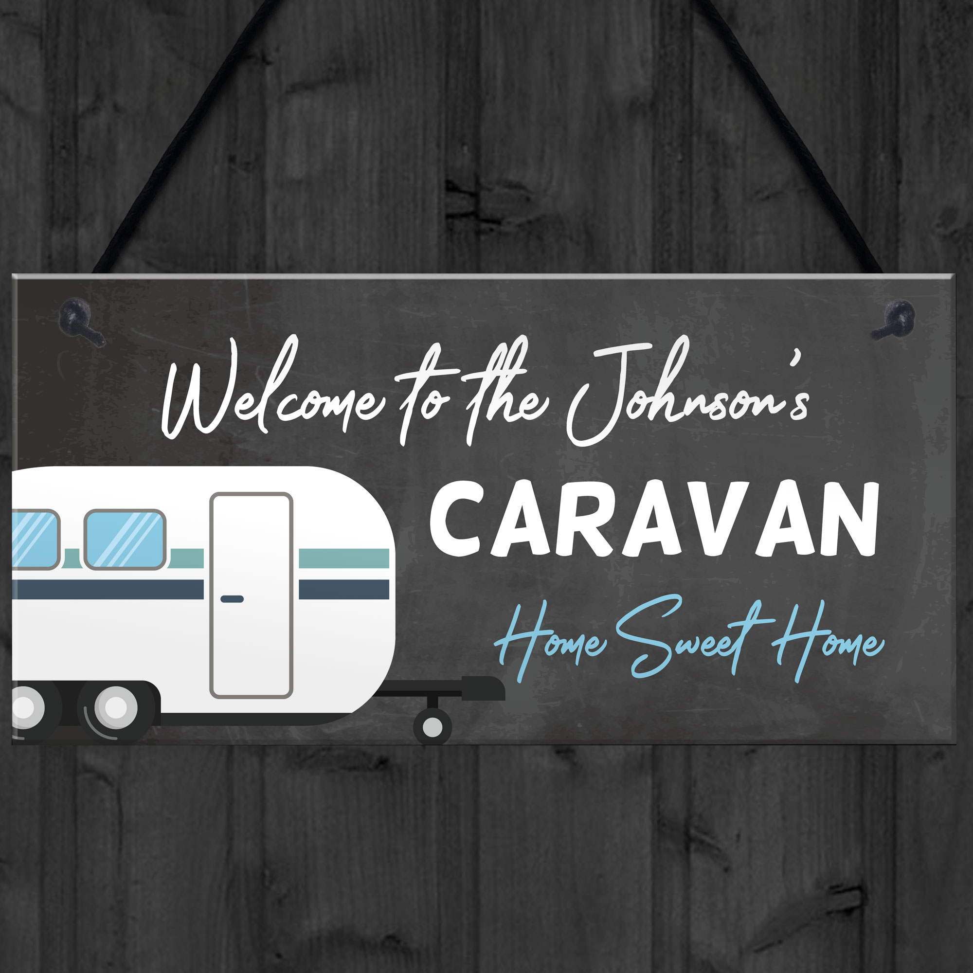 Personalised Caravan Sign For Family Hanging Door Sign Caravan ...