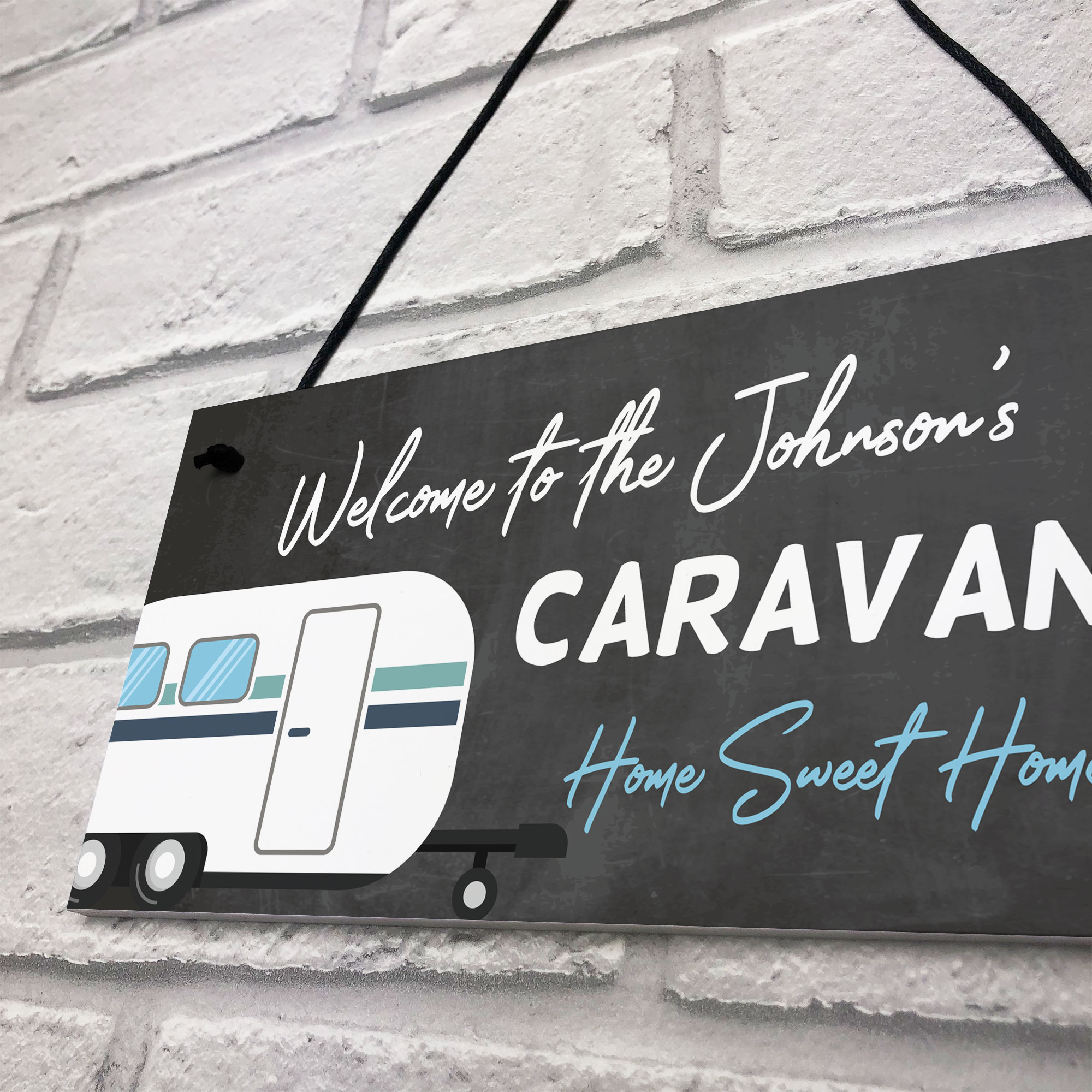 Personalised Caravan Sign For Family Hanging Door Sign Caravan ...