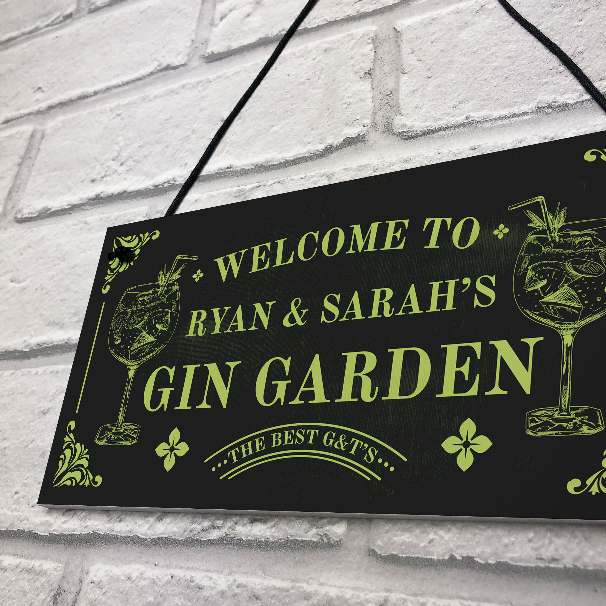 Gin Garden Sign Personalised Home Bar Decor Gift Welcome Sign Gin ...