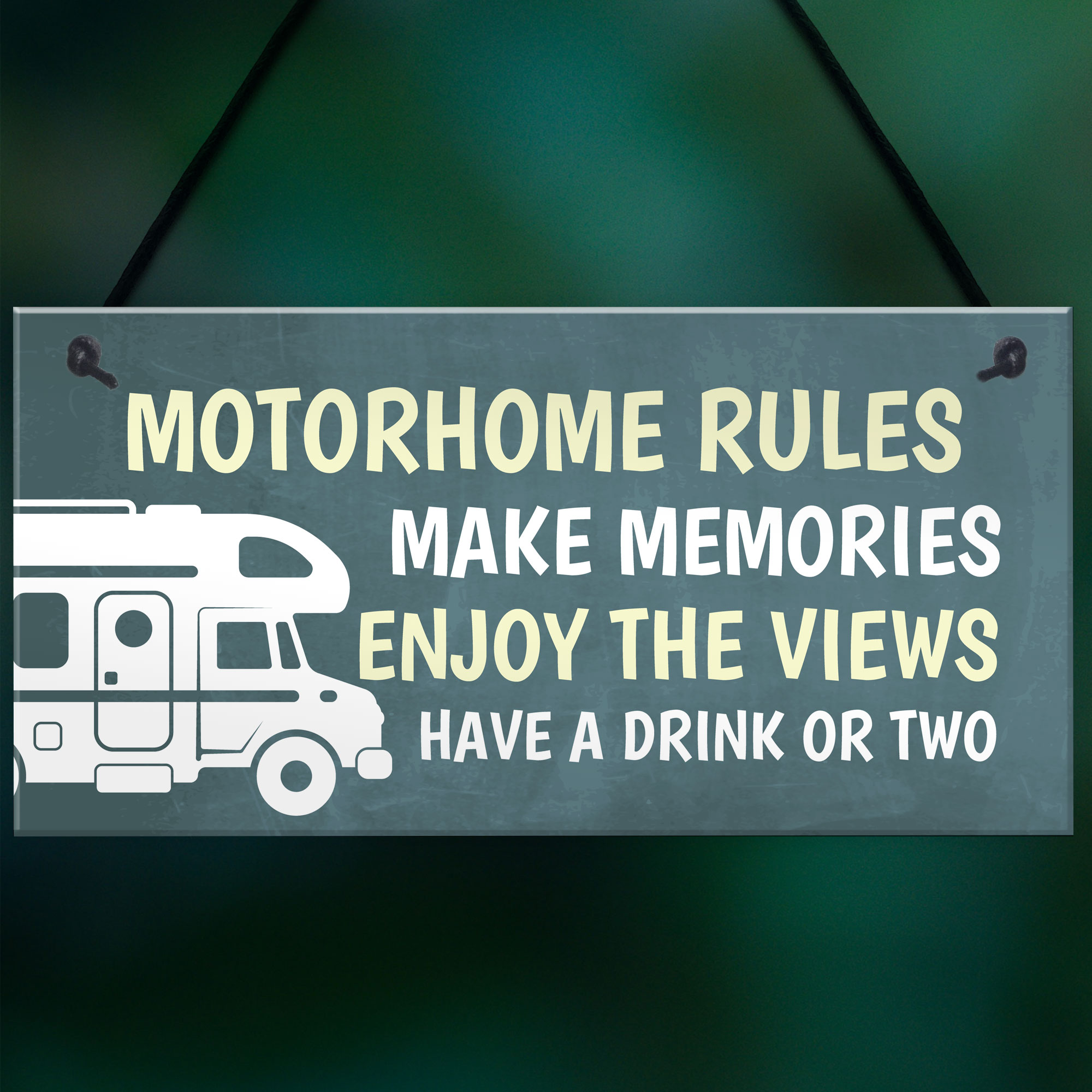 Motorhome Rules Sign Hanging Door Plaque Motorhome Caravan Accessories ...
