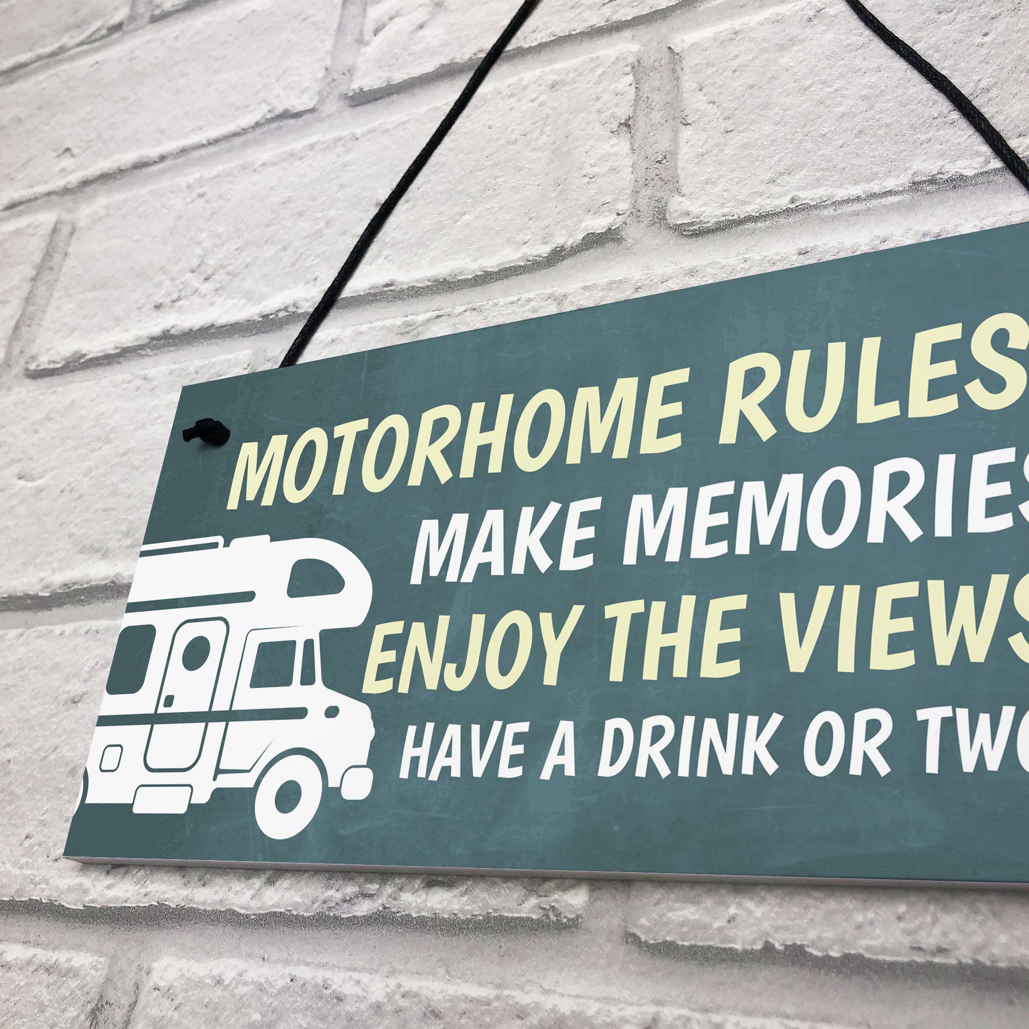 Motorhome Rules Sign Hanging Door Plaque Motorhome Caravan Accessories ...