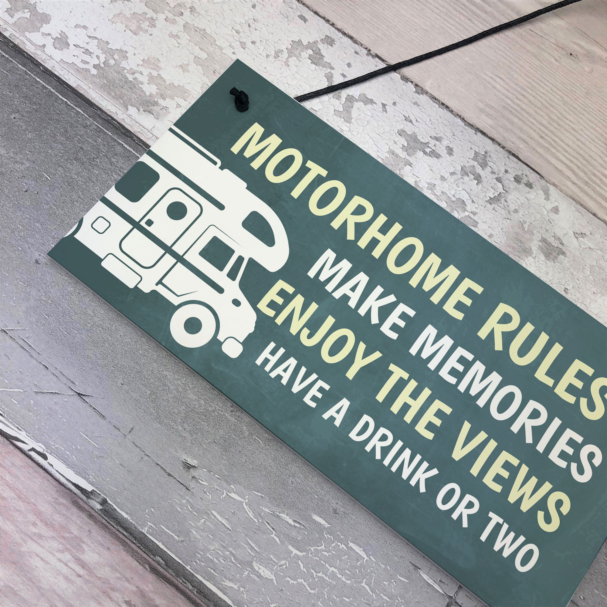 Motorhome Rules Sign Hanging Door Plaque Motorhome Caravan Accessories ...