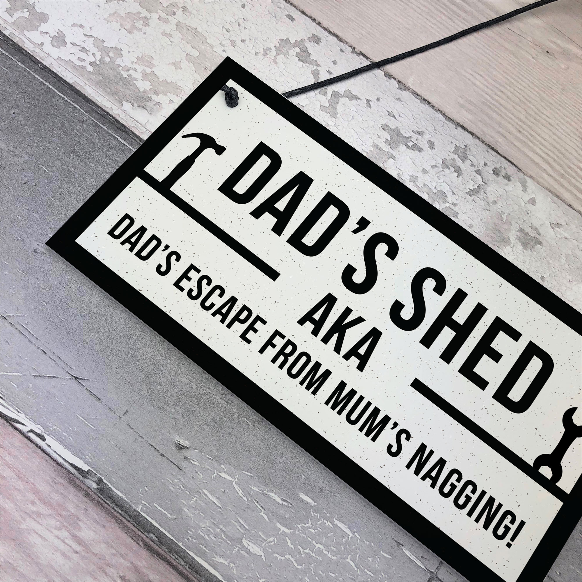 Funny Dads Shed Sign Hanging Man Cave Garden Plaque Fathers Day Gift ...