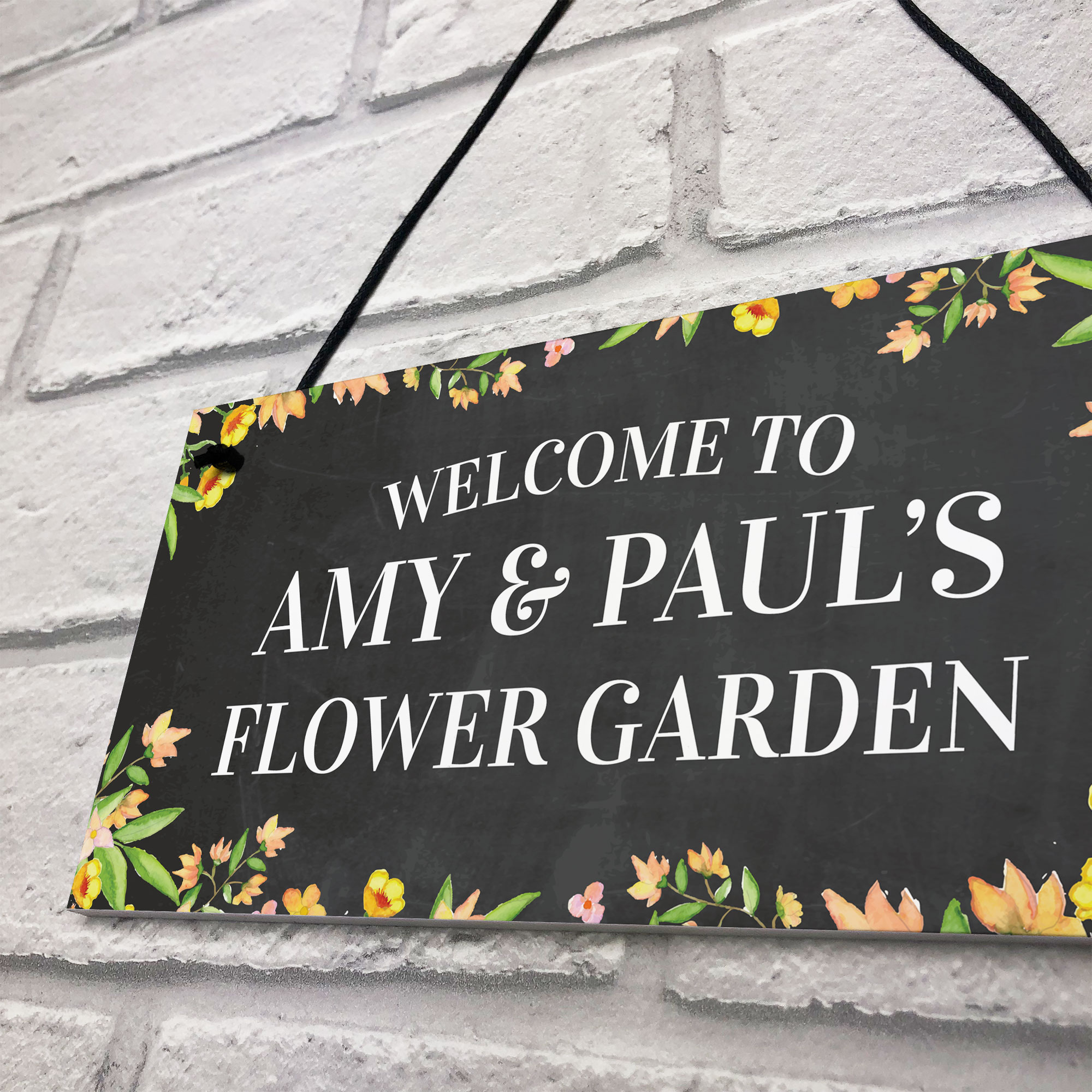 Personalised Flower Garden Sign Hanging Garden Decor Shed Sign Home ...